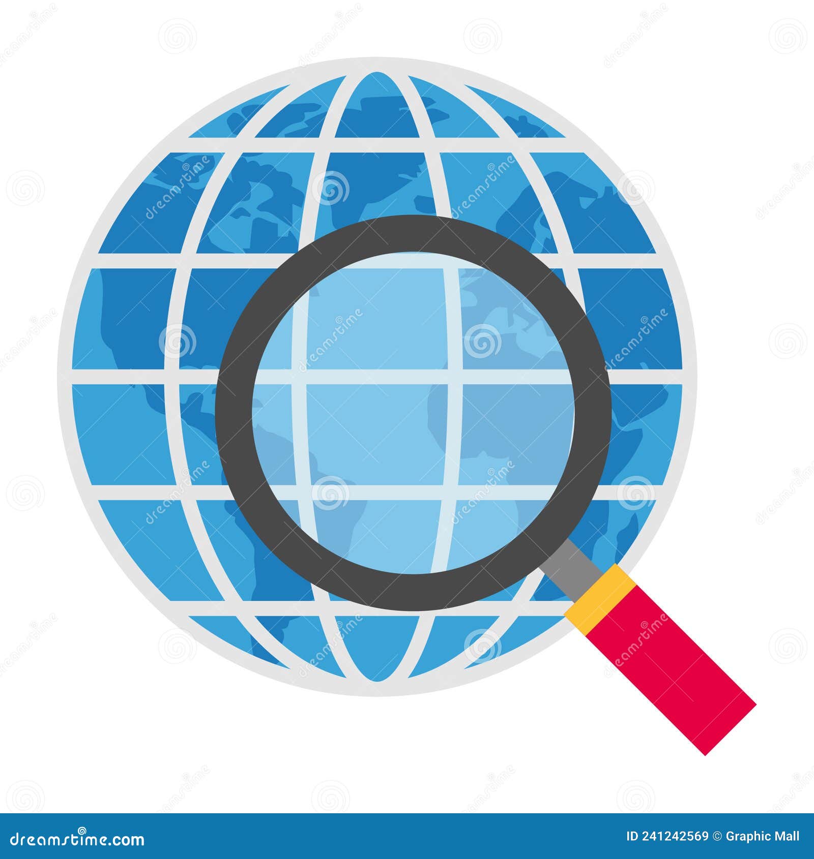 Search Global - Flat Color Icon. Stock Vector - Illustration of ...