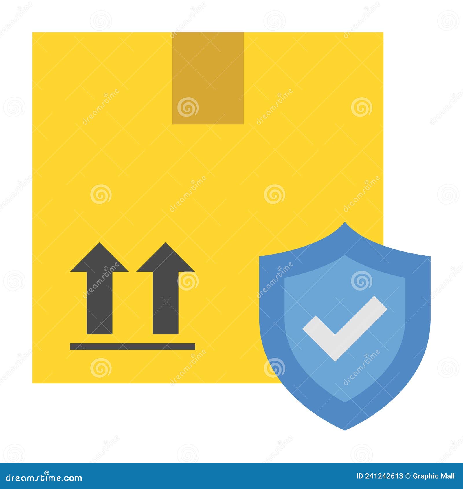 Package Shield - Flat Color Icon. Stock Vector - Illustration of design ...