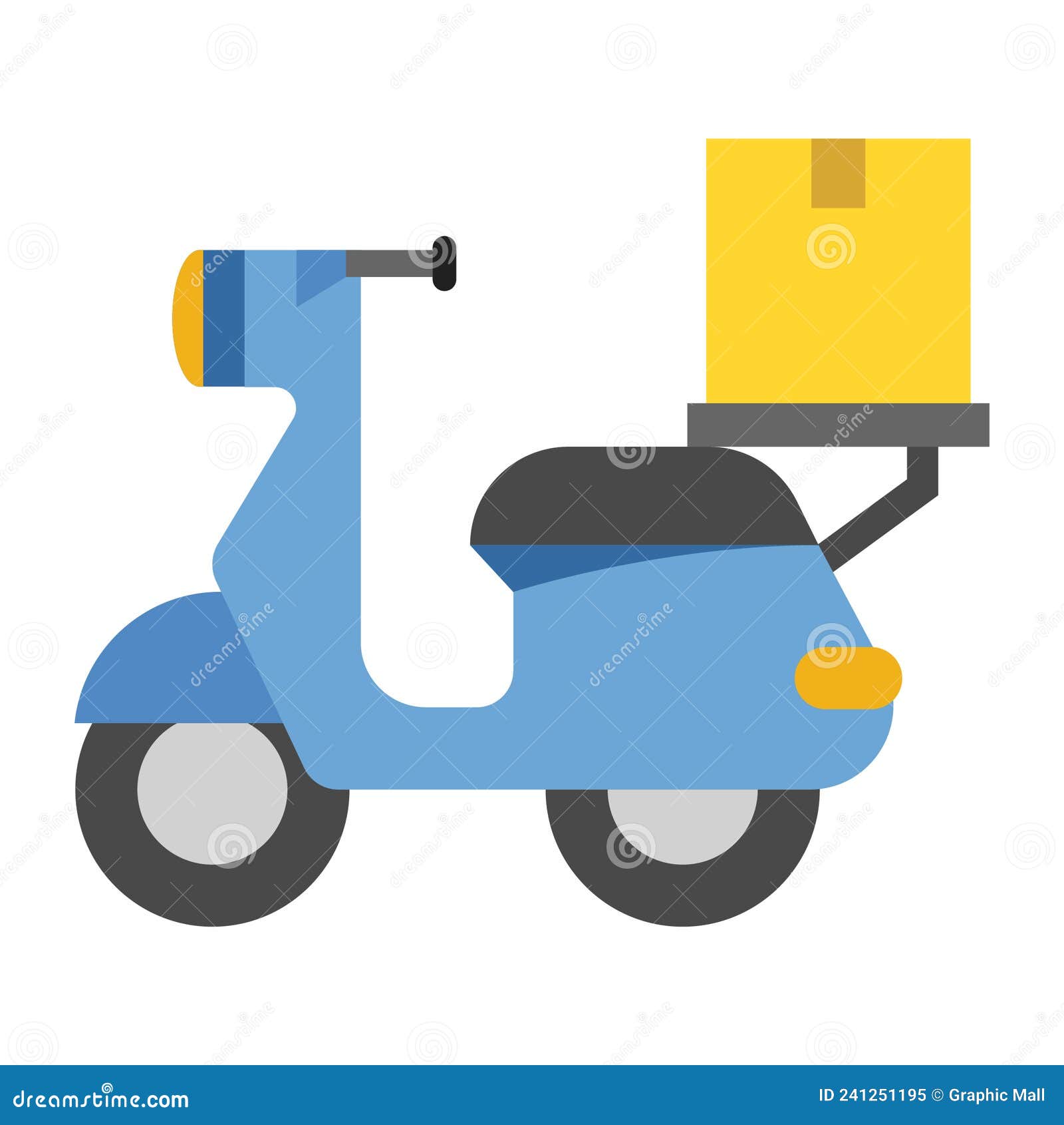 Delivery Scooter - Flat Color Icon. Stock Vector - Illustration of fast ...