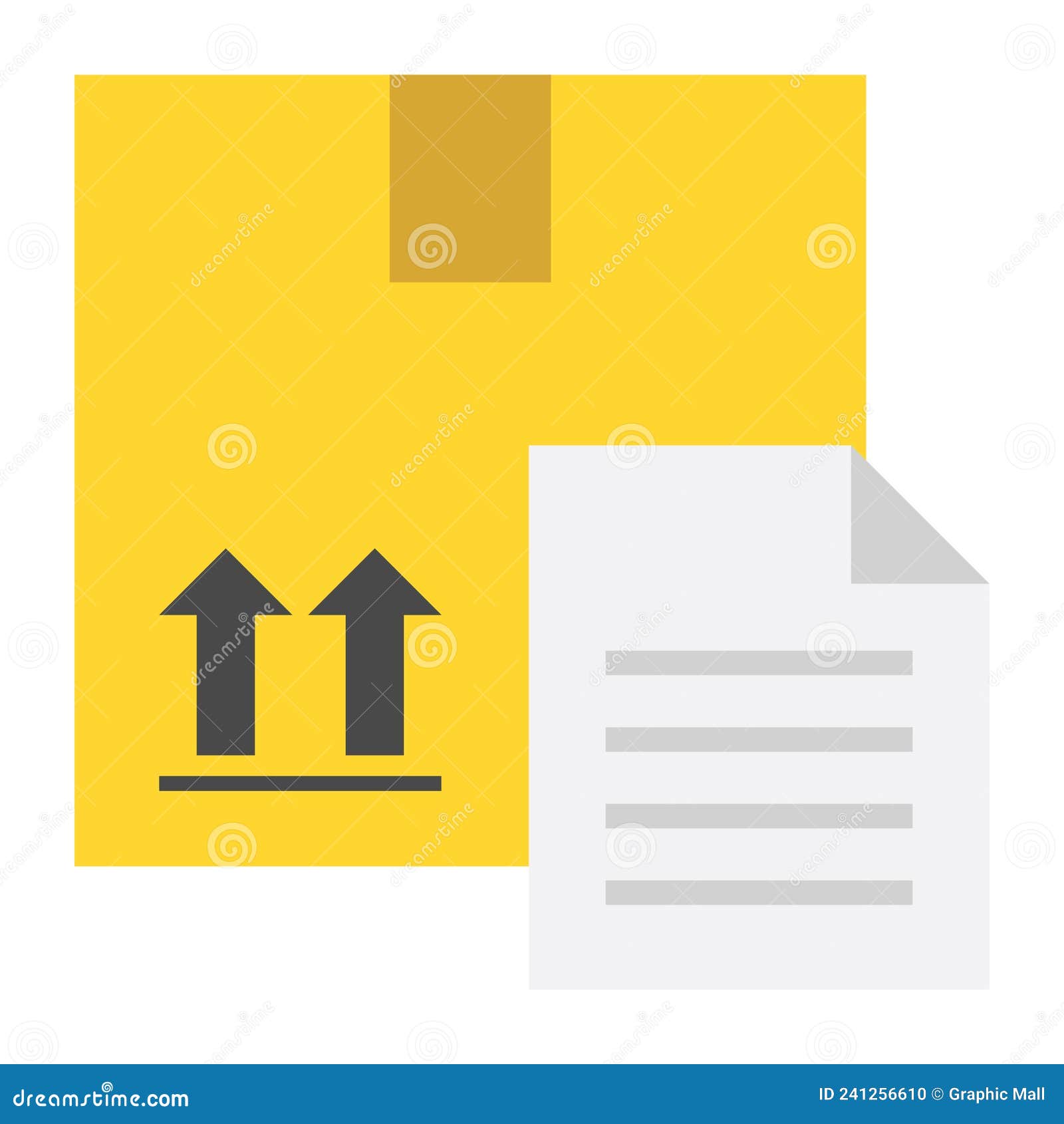 Package Document - Flat Color Icon. Stock Vector - Illustration of ...