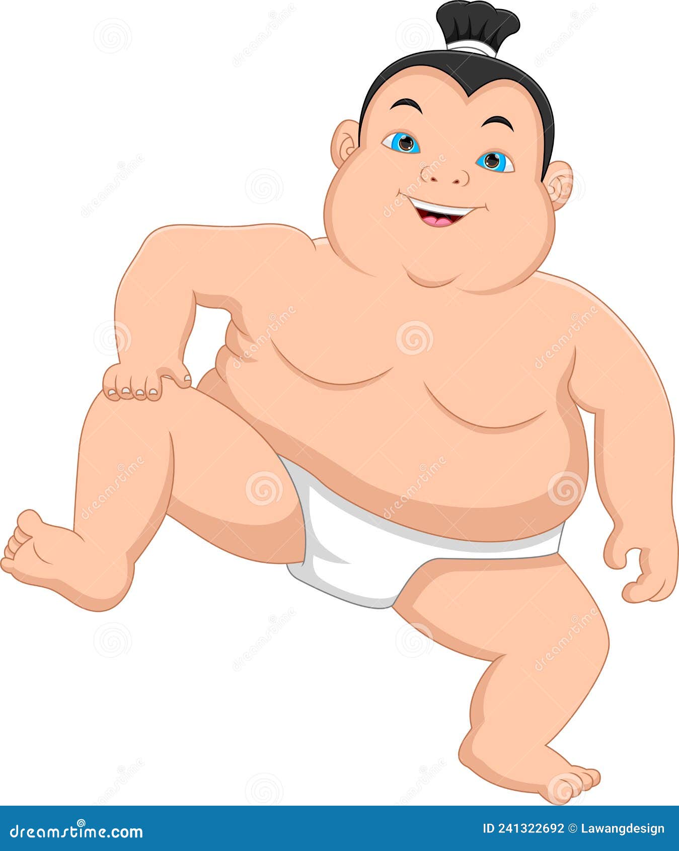 Cute Sumo Chibi Illustration Cartoon Vector | CartoonDealer.com #236432551