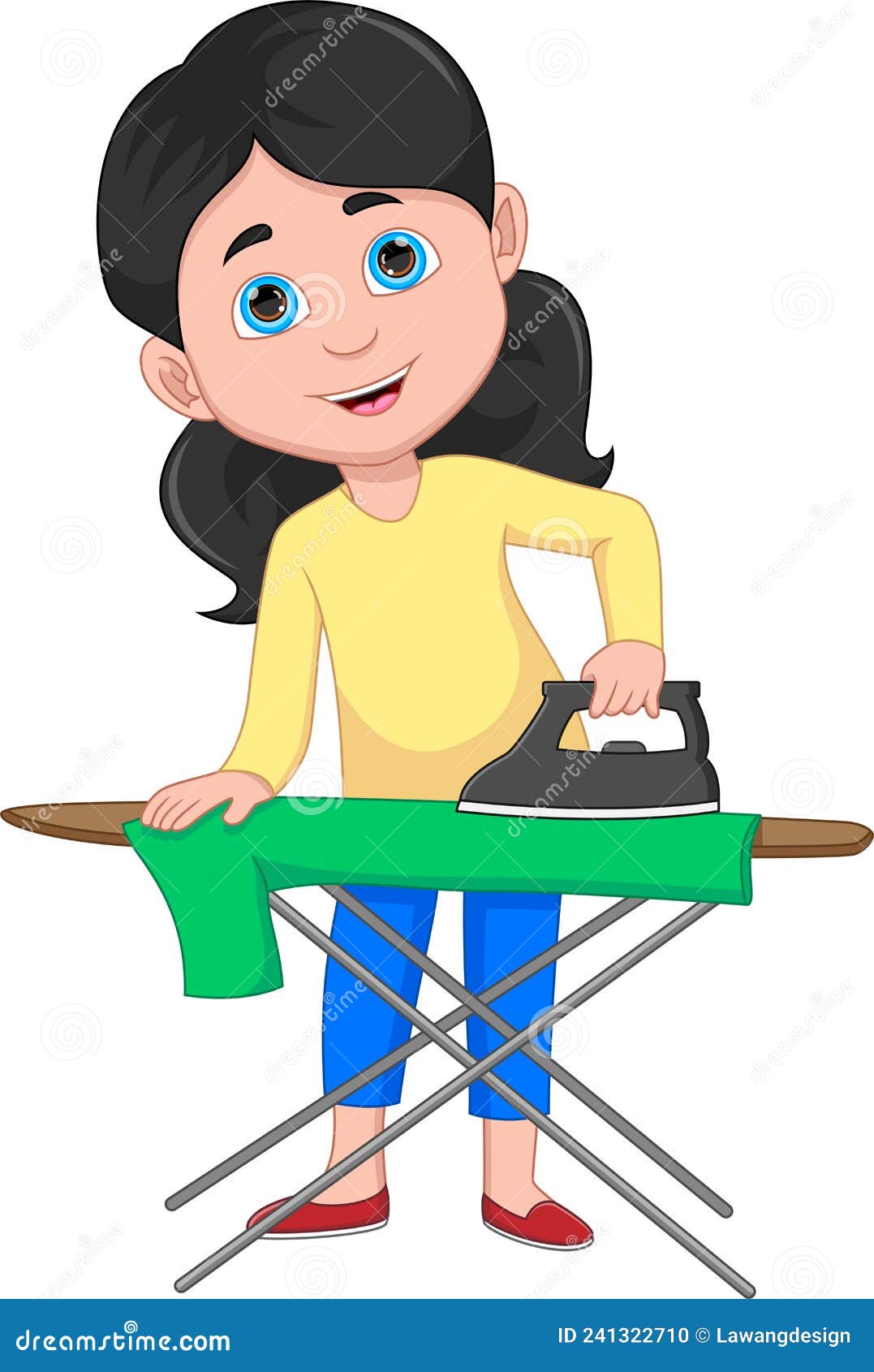Man Ironing Clothes After Laundry Flat Cartoon Vector Illustration ...