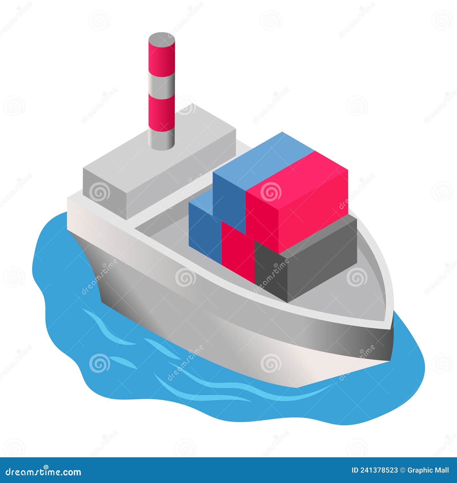 Ship - Isometric 3d Illustration. Stock Illustration - Illustration of ...