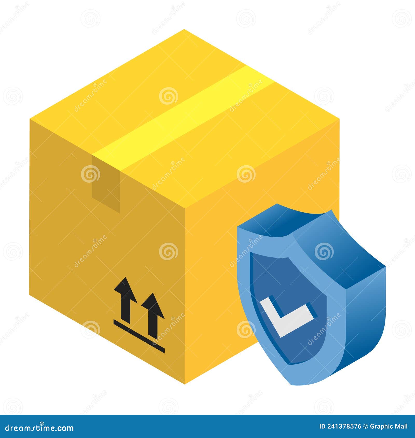 Package Shield - Isometric 3d Illustration. Stock Illustration ...