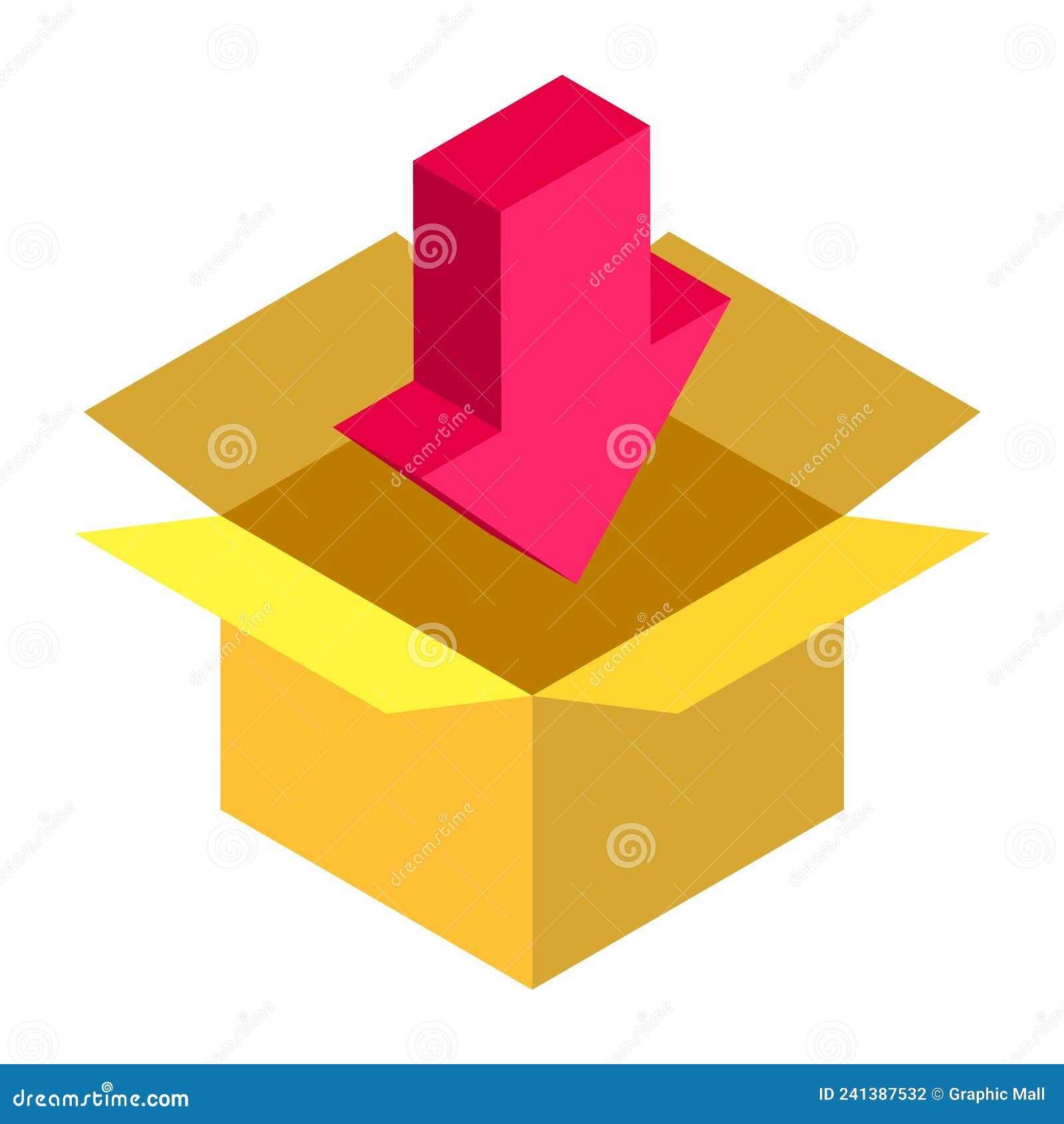 Add To Box - Isometric 3d Illustration. Stock Illustration ...