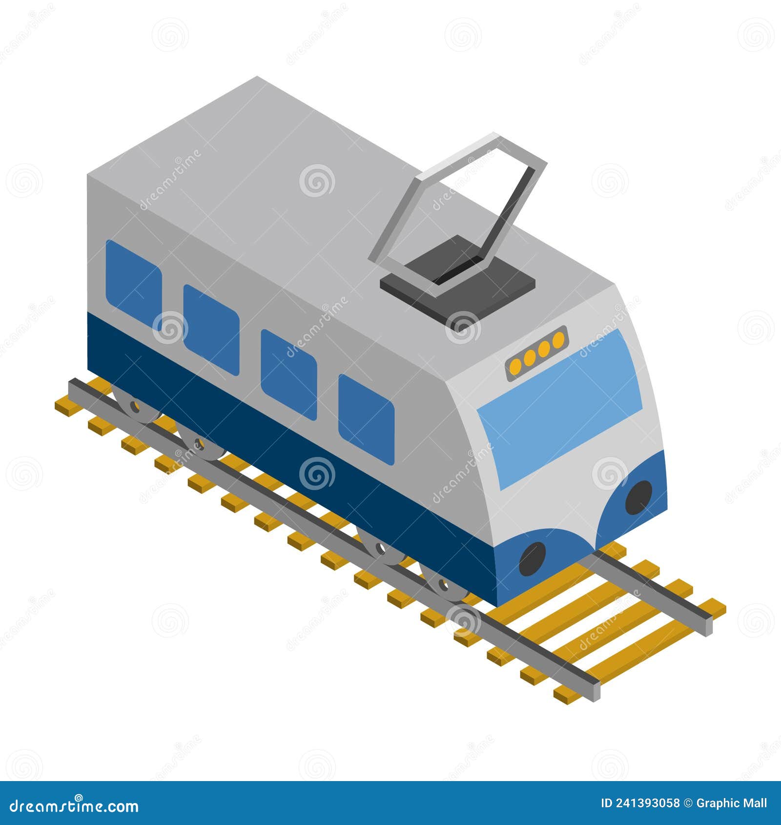Train - Isometric 3d Illustration. Stock Illustration - Illustration of ...