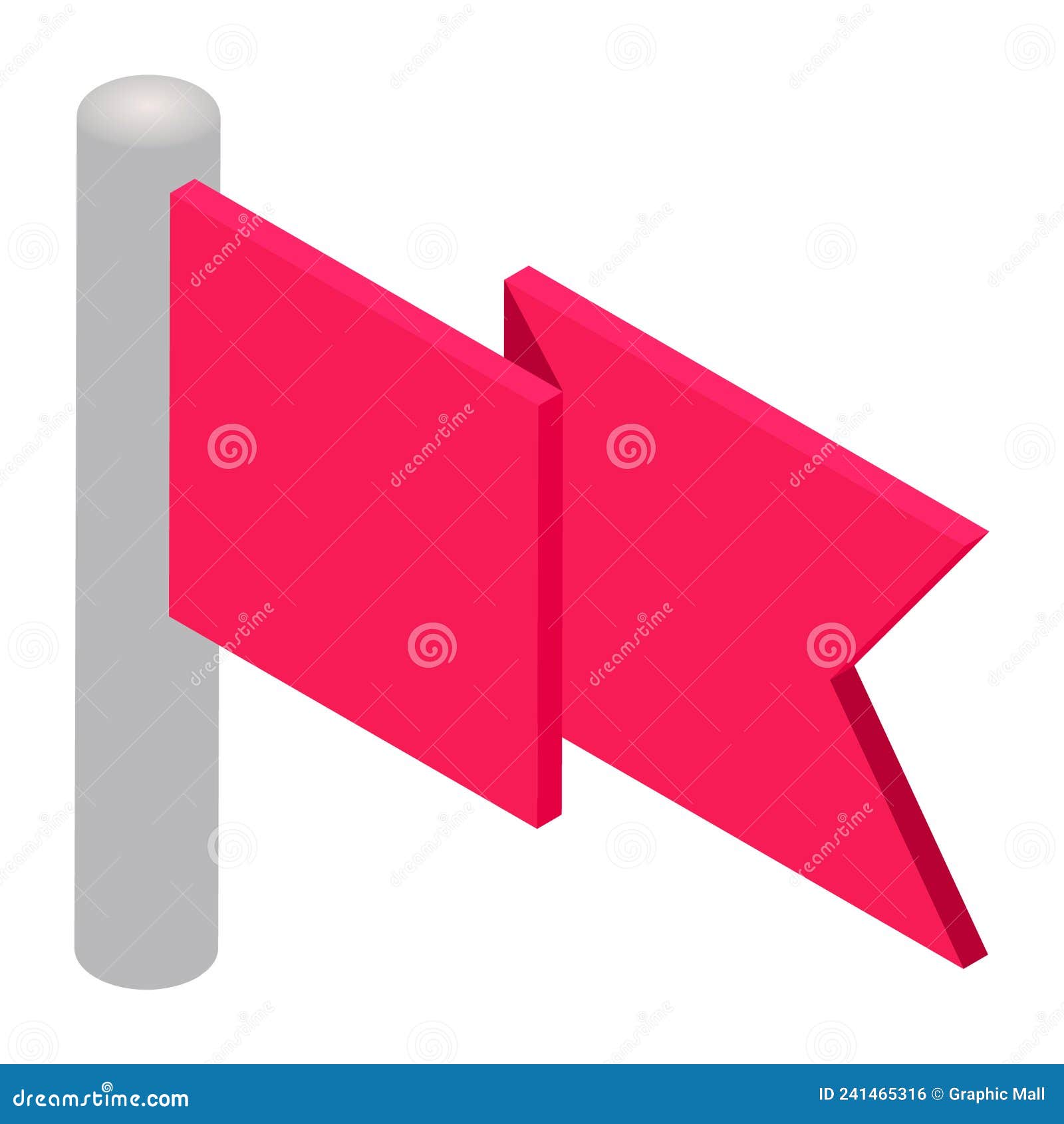 Flag - Isometric 3d Illustration. Stock Illustration - Illustration of ...