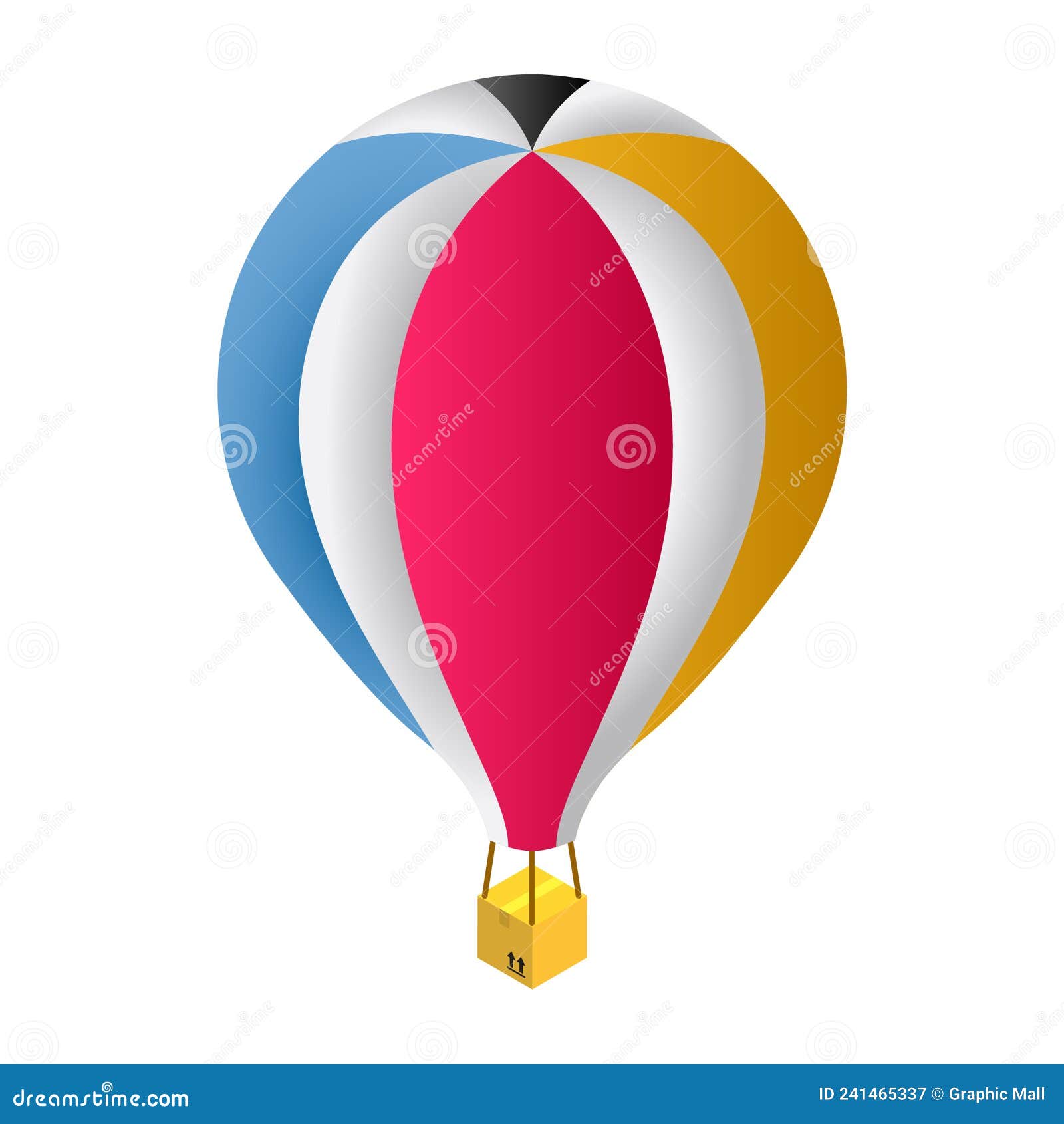 Fly Balloon - Isometric 3d Illustration. Stock Illustration ...