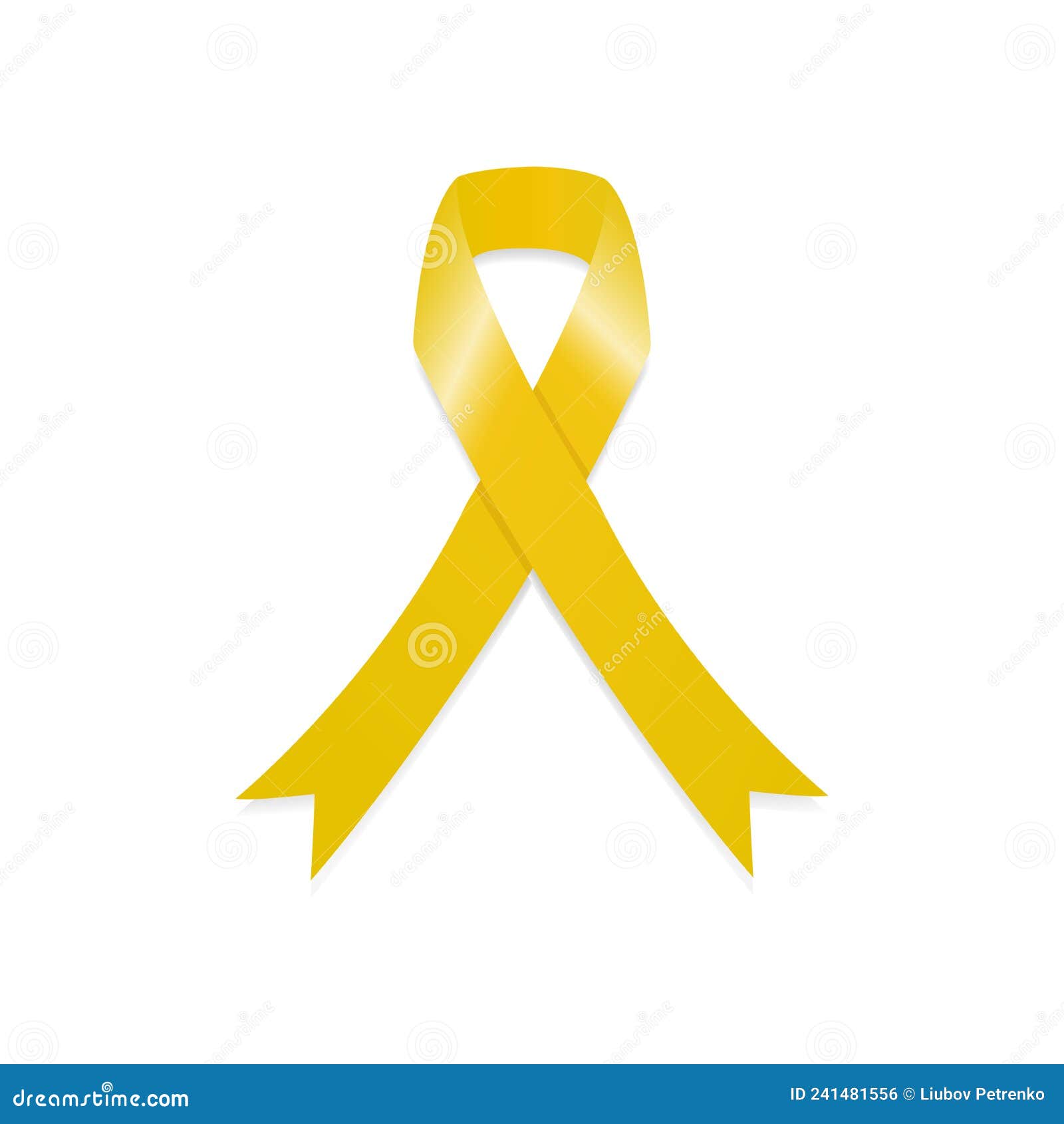 Yellow Awareness Ribbon On White Background Vector Illustration ...