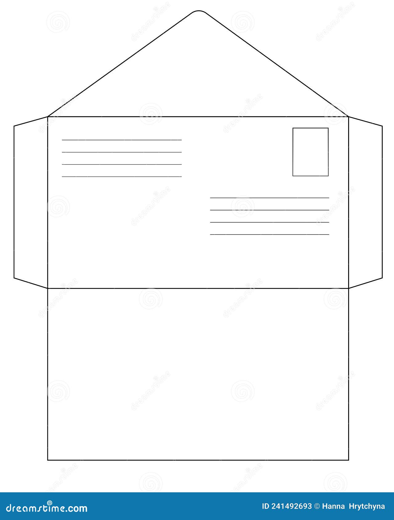 Envelope Unfolder For DIY - Vector Linear Template For Cutting And ...