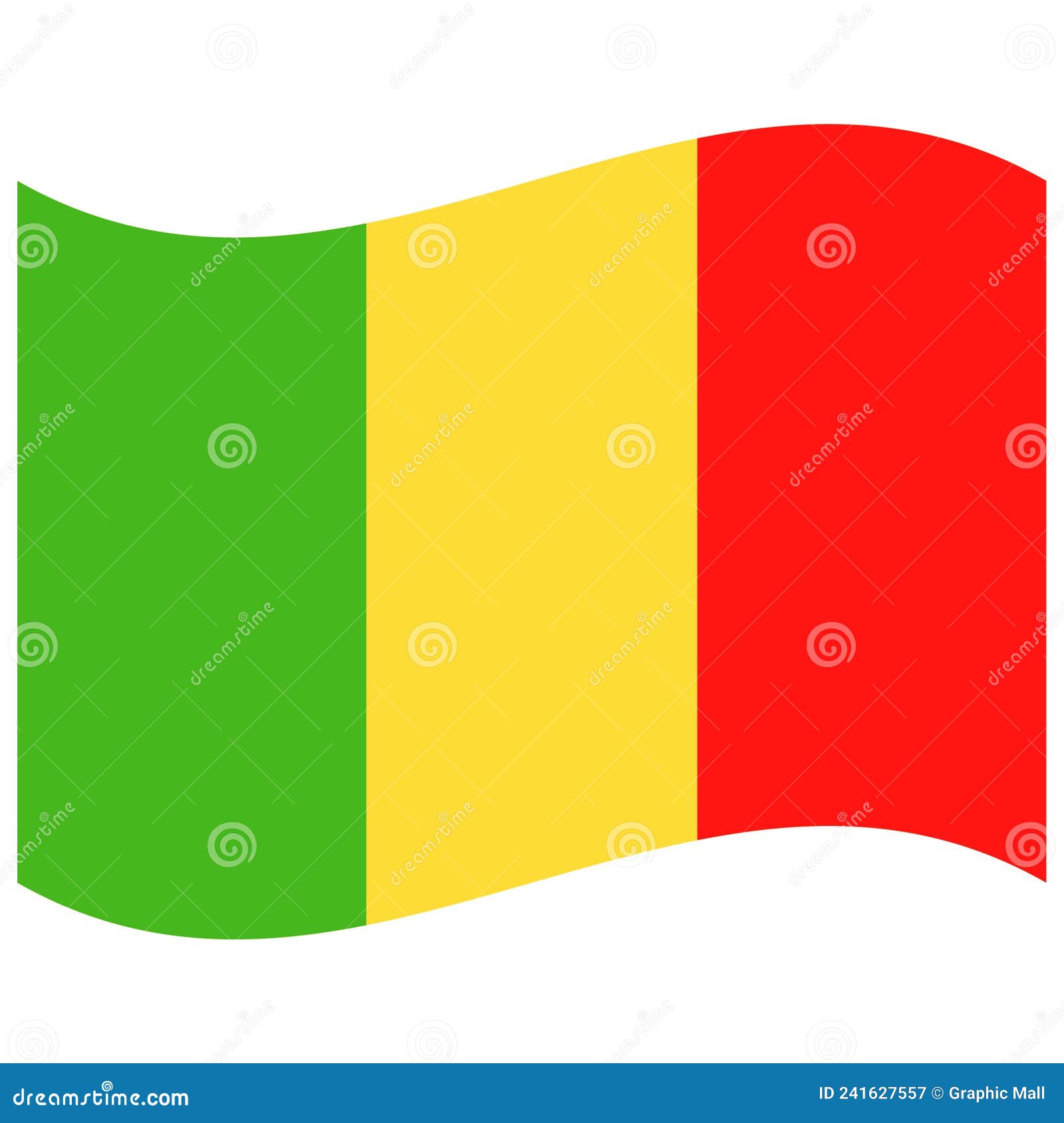 National Flag of Mali - Flat Color Icon. Stock Vector - Illustration of ...