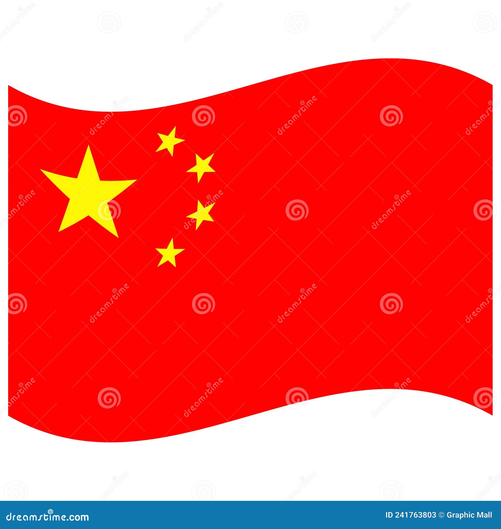 National Flag of China - Flat Color Icon. Stock Vector - Illustration ...