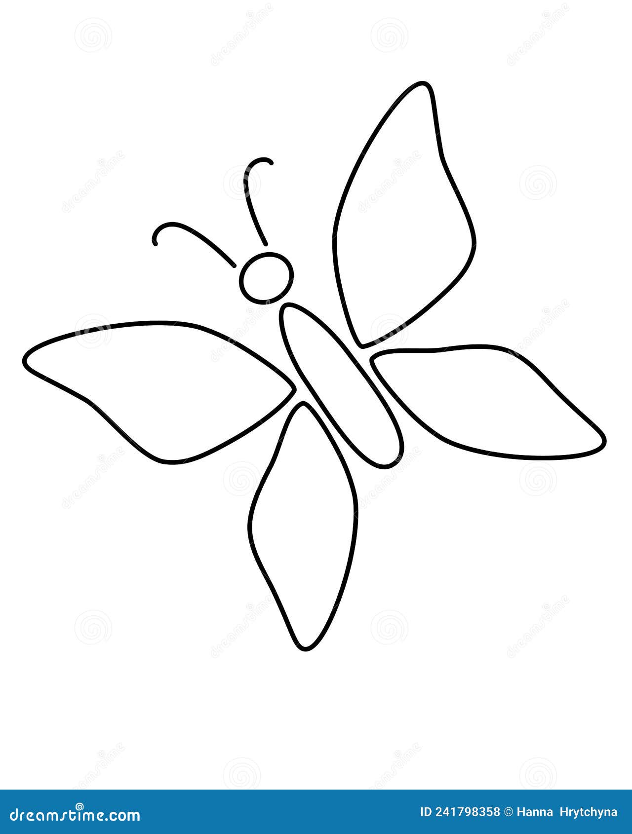 Stylized Linear Butterfly - a Vector Picture for Coloring. Outline ...