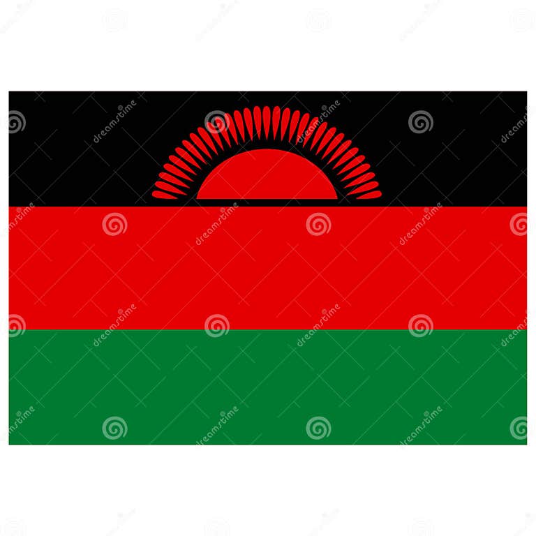 National Flag of Malawi - Flat Color Icon. Stock Vector - Illustration ...