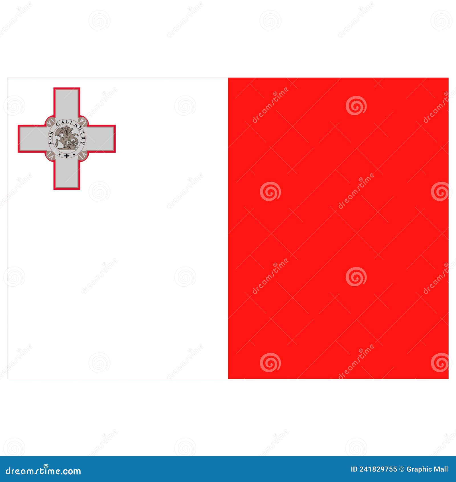 National Flag of Malta - Flat Color Icon. Stock Vector - Illustration ...