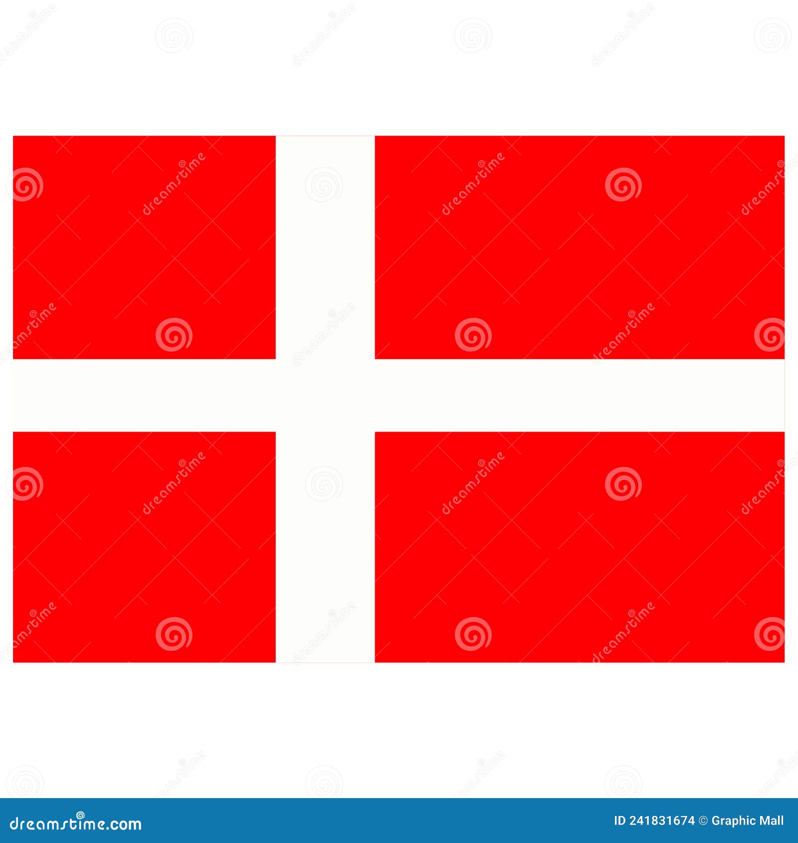 National Flag of Denmark - Flat Color Icon. Stock Vector - Illustration ...