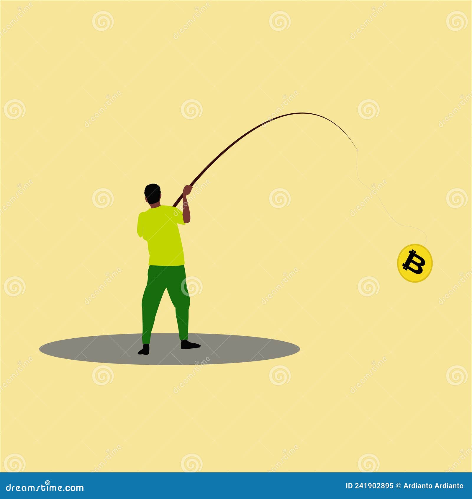Vector Illustration of People Fishing for Bitcoin Editorial Image ...