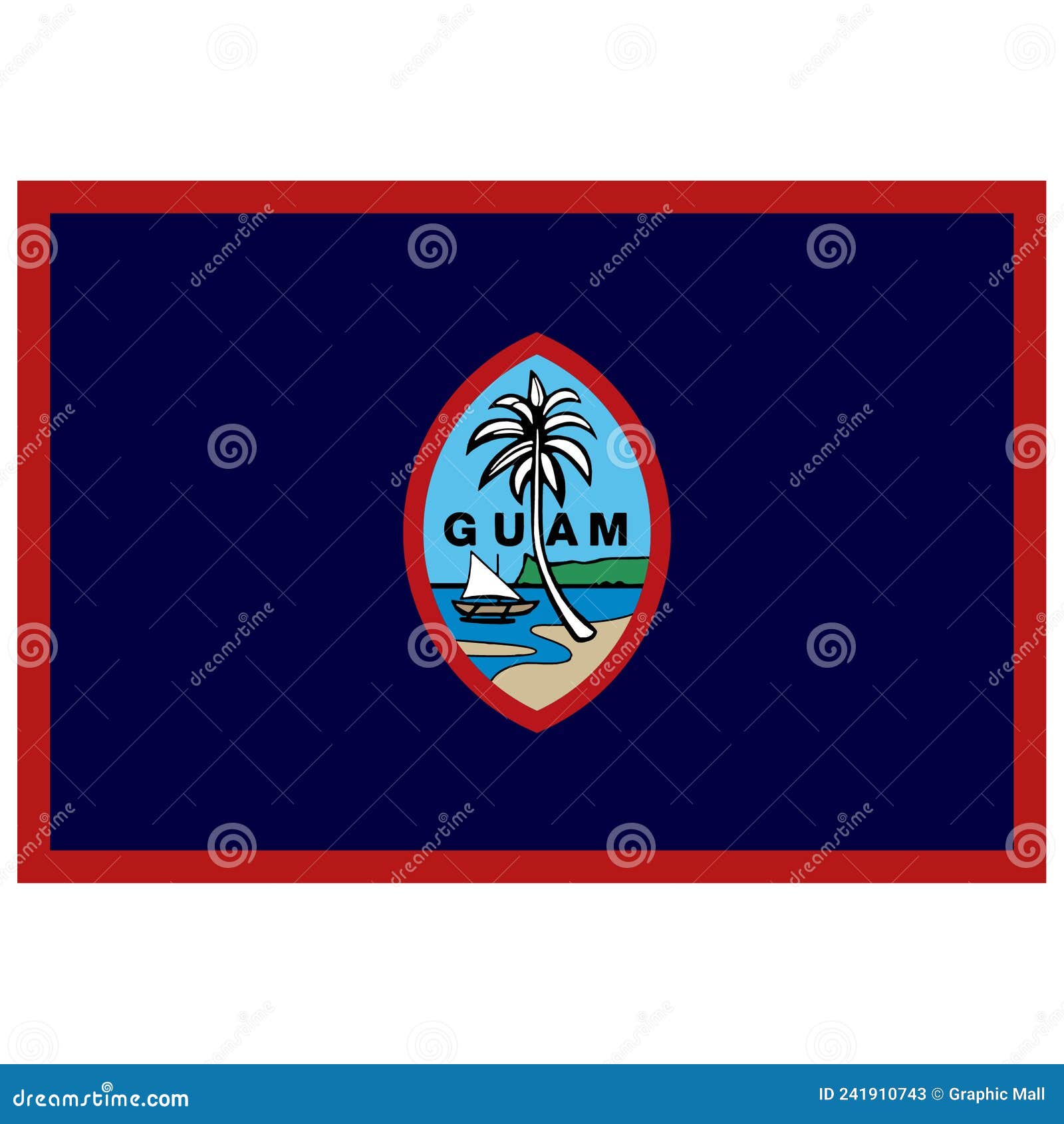National Flag of Guam - Flat Color Icon. Stock Vector - Illustration of ...
