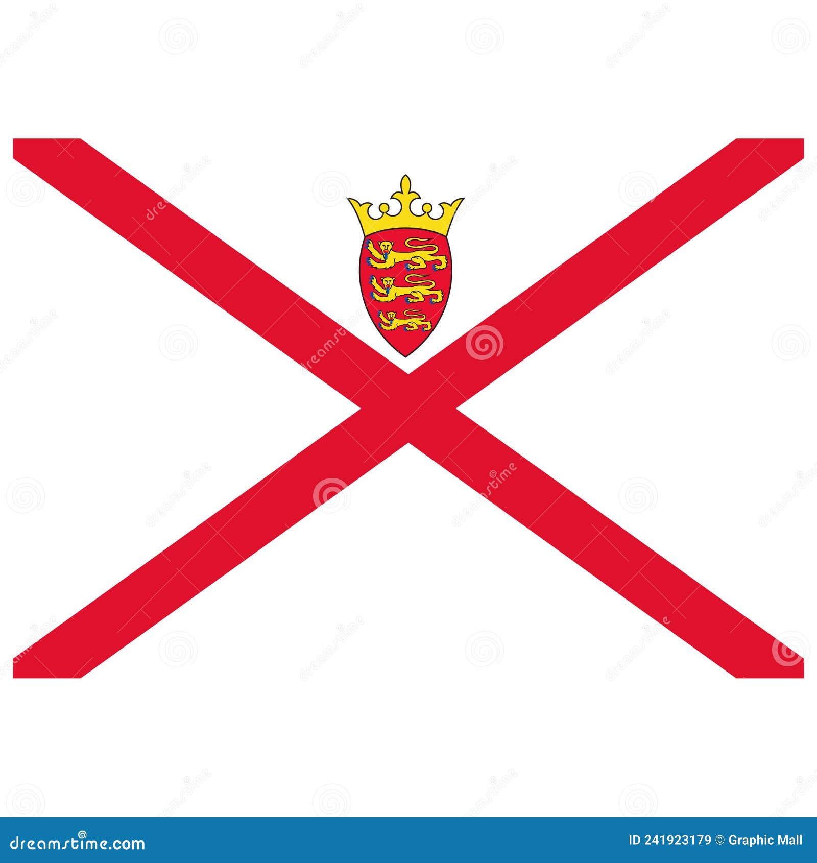 National Flag of Jersey - Flat Color Icon. Stock Vector - Illustration ...