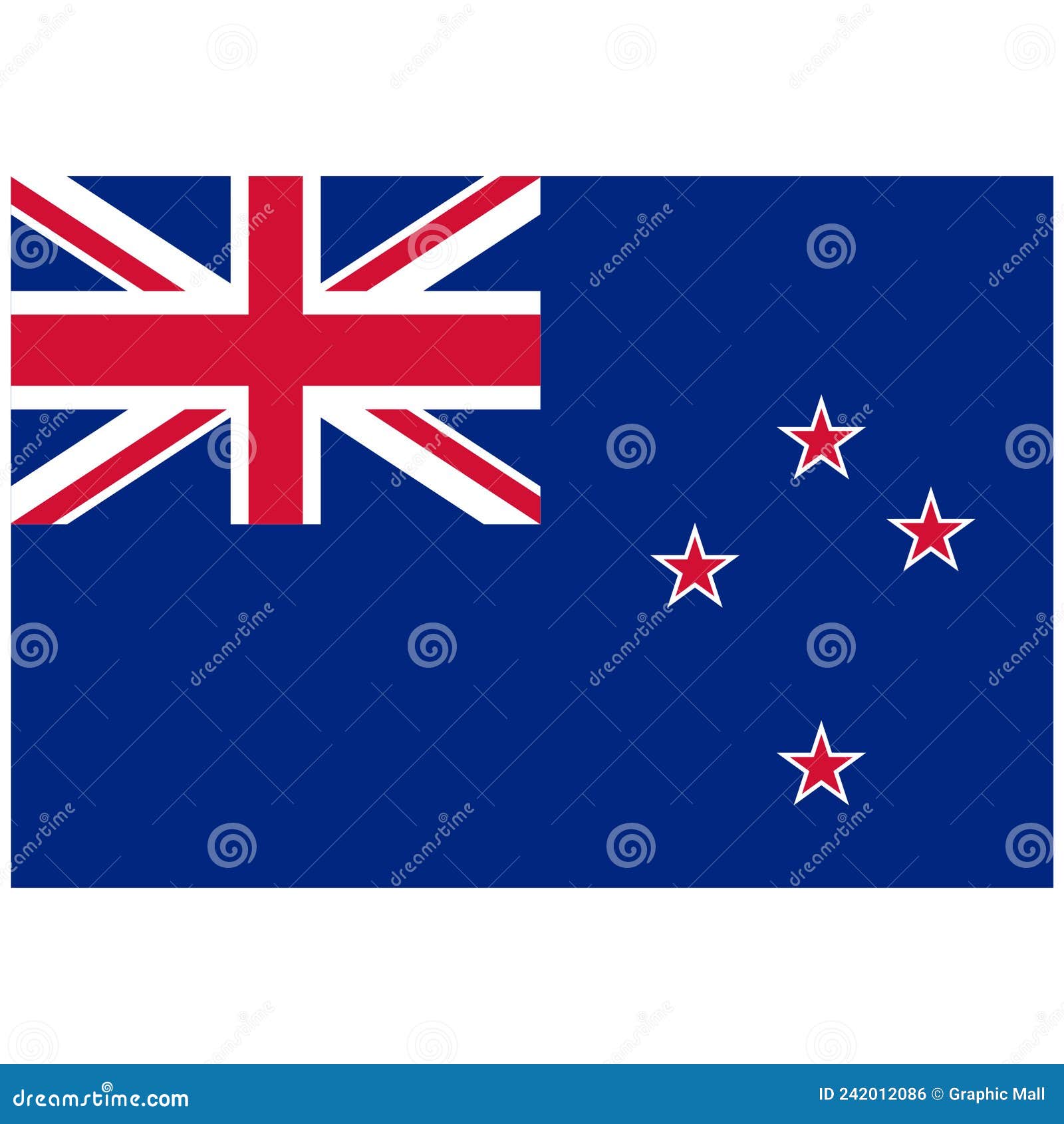 National Flag of New Zealand - Flat Color Icon. Stock Vector ...