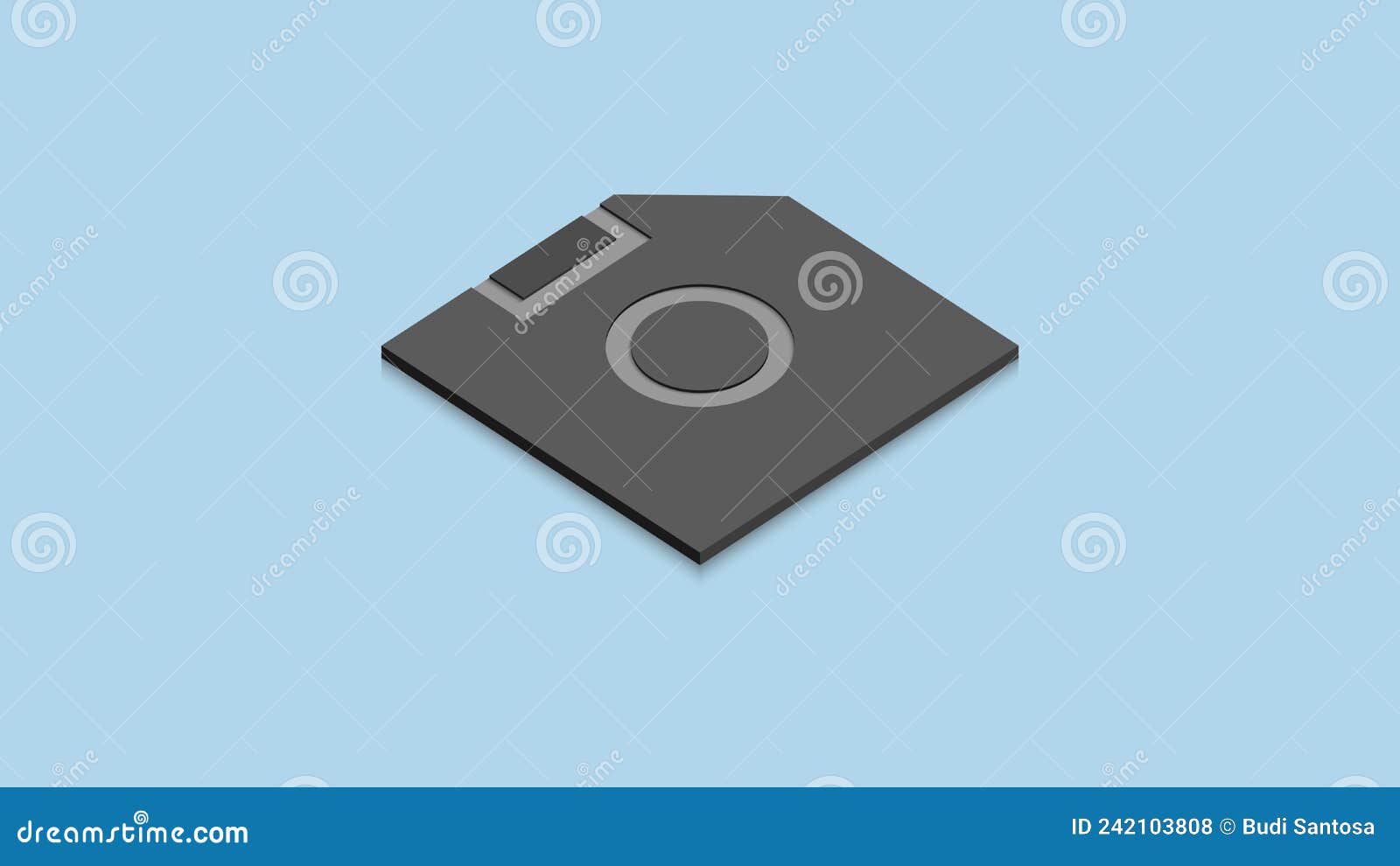 Isometric Floppy Disks Go To The Cloud By Escalators With World Map ...