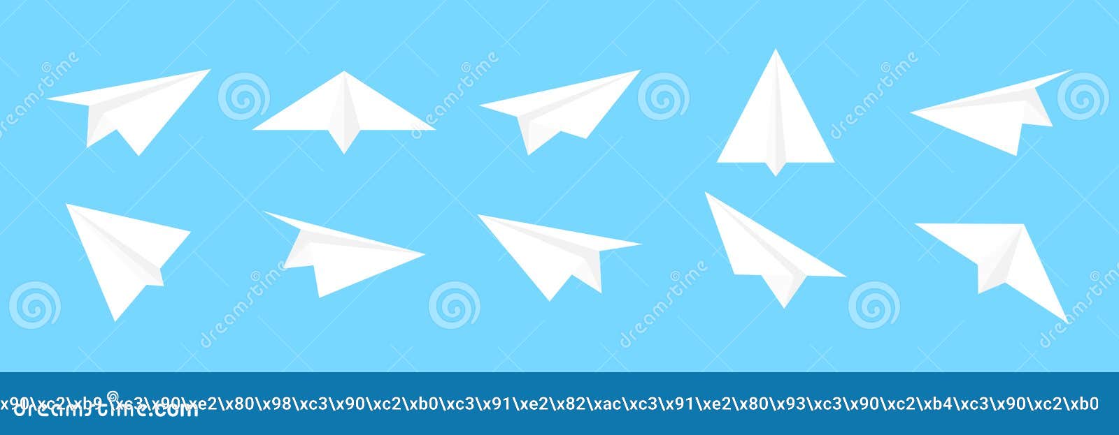 Paper Airplanes Set. Sending Message White Fold Planes Collection ...