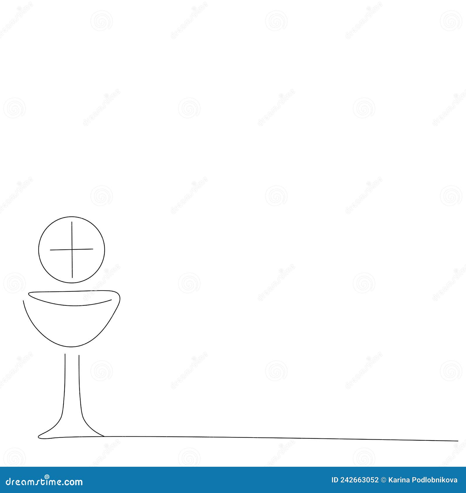 Symbol of Holy Communion Bread and Wine, Vector Illustration Stock ...