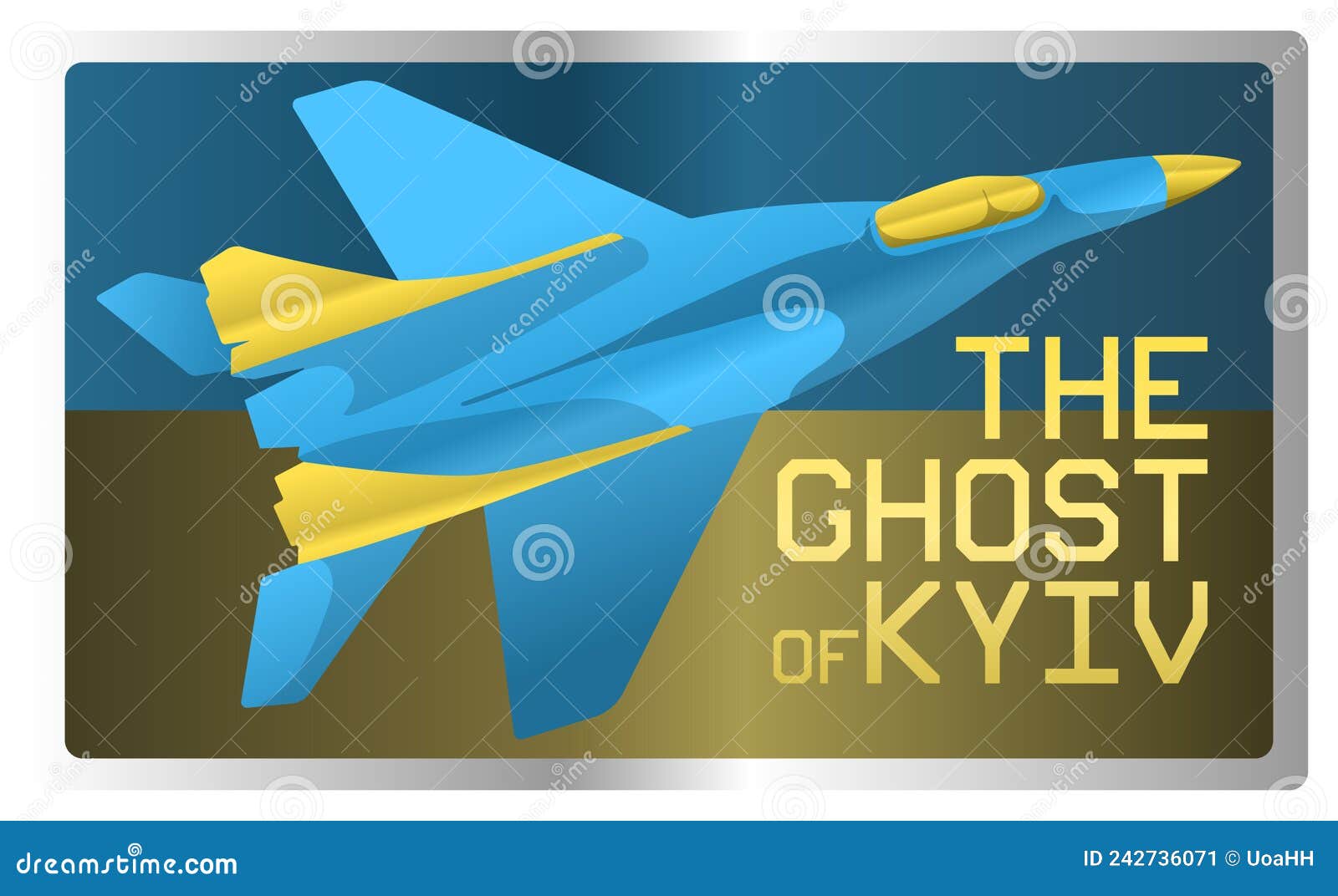 Legend of the Ukrainian War - the Ghost of Kyiv. Stock Vector ...