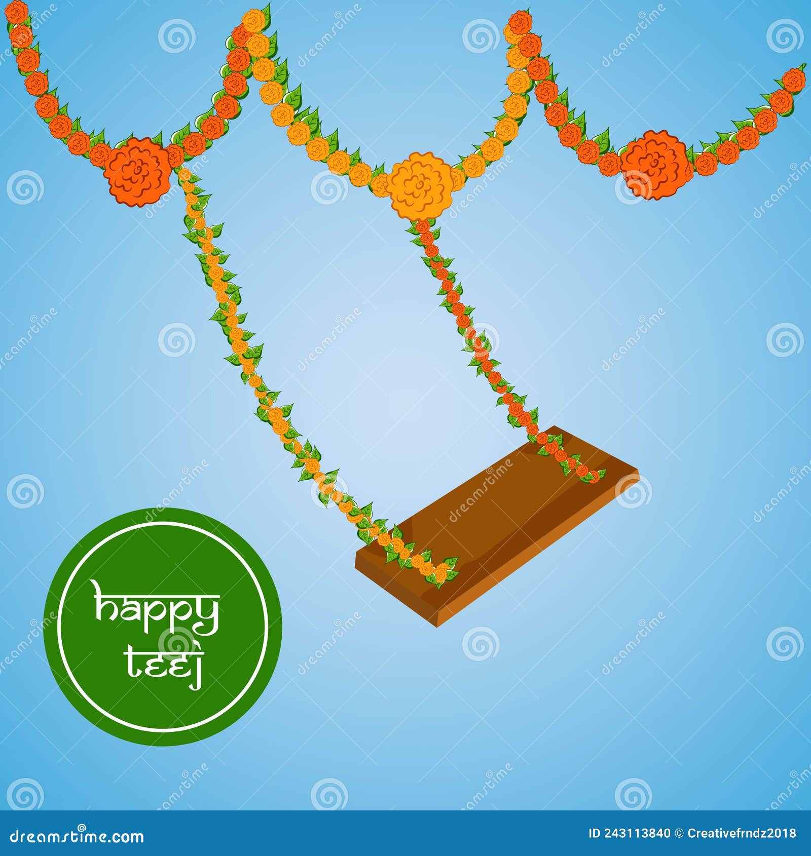Hariyali Teej Hindu Festival Greeting Card Background Royalty-Free ...