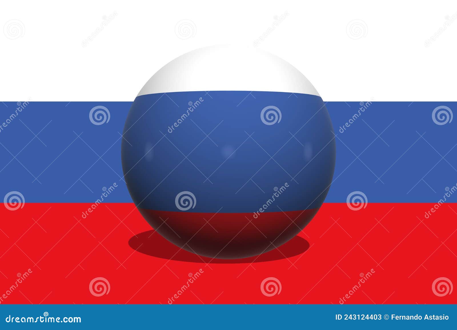 Russia. Flag of Russia. Ball 3D of Russia Design. Horizontal Design ...