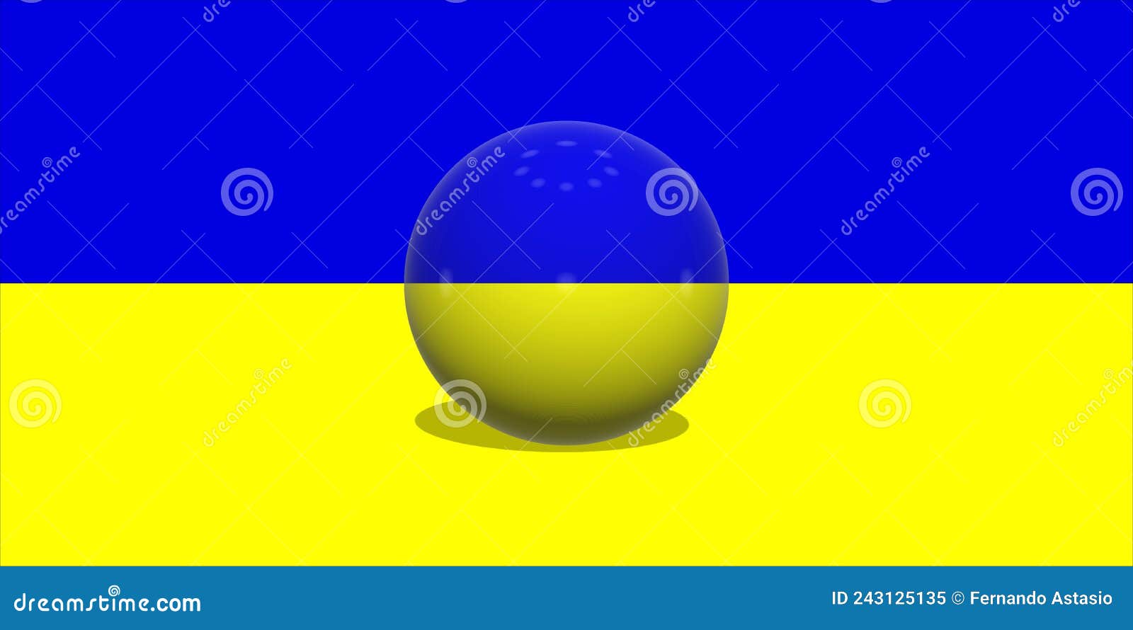 Ukraine. Flag of Ukrainian. Ball 3D of Ukraine Design. Horizontal ...