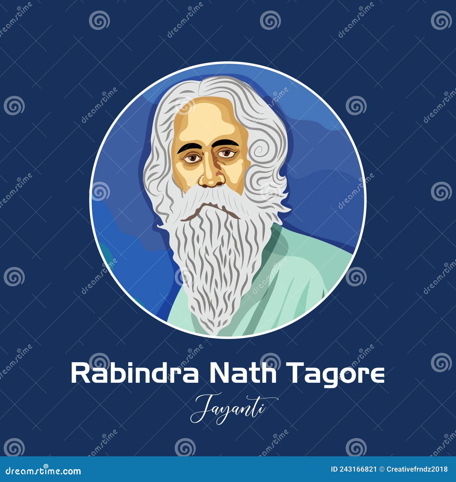 Rabindranath Tagore.Vector Portrait Of Rabindranath Tagore ...