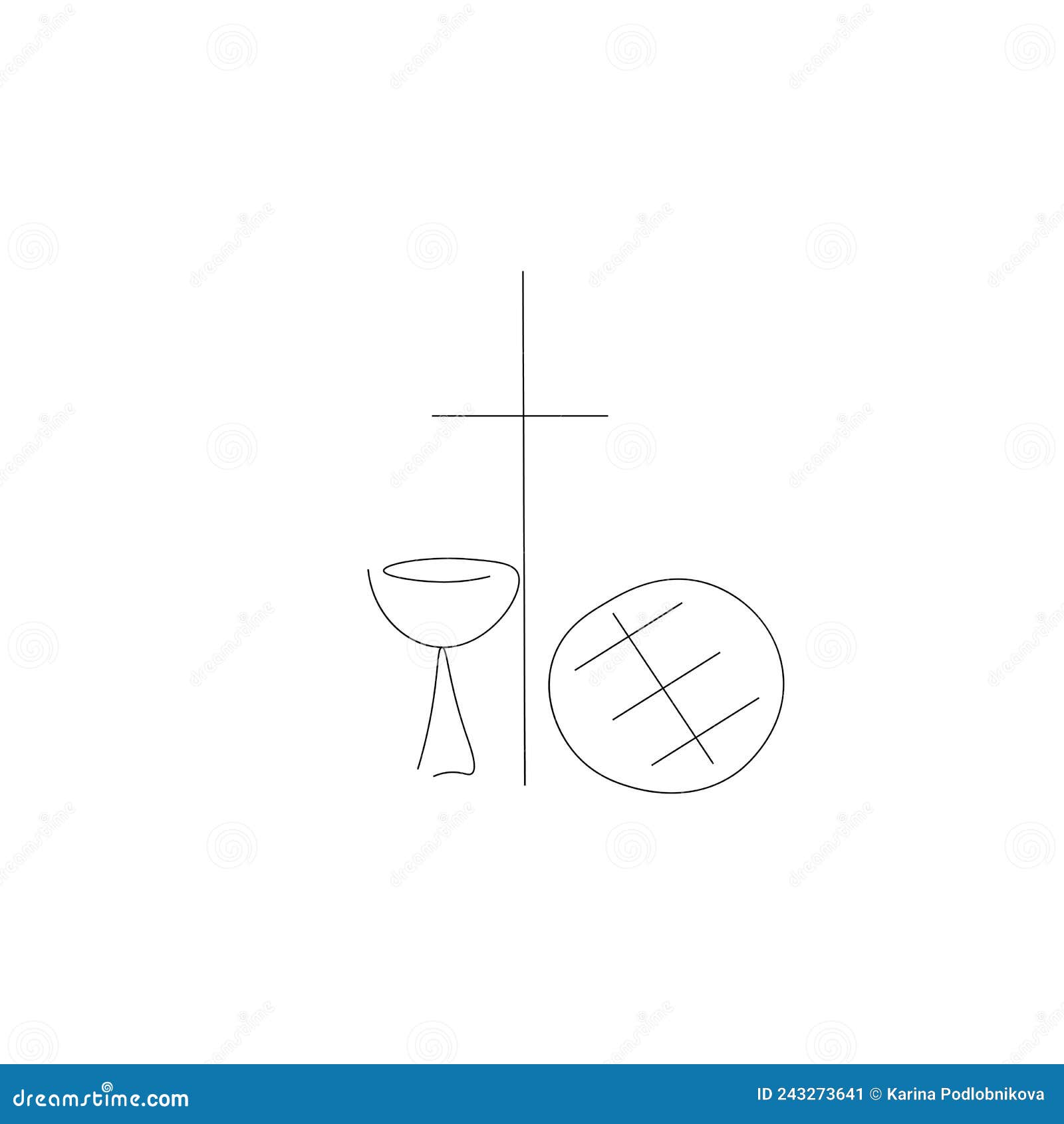 Symbol of Holy Communion Bread and Wine, Vector Illustration Stock ...