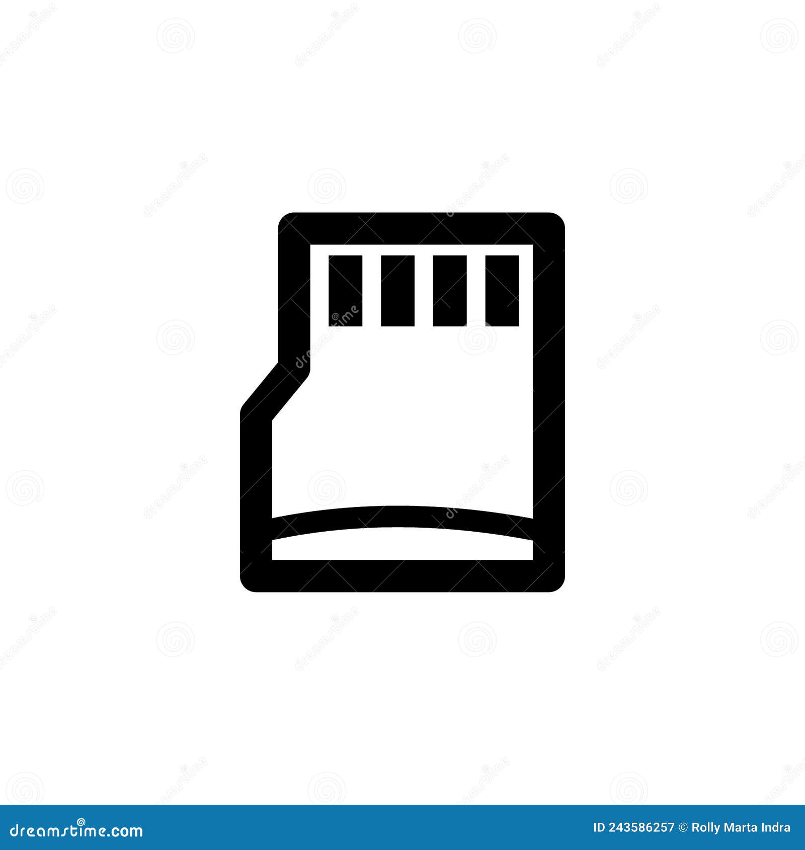 MicroSD Card. External Memory Icon. Simple and Isolated Style on Blank ...