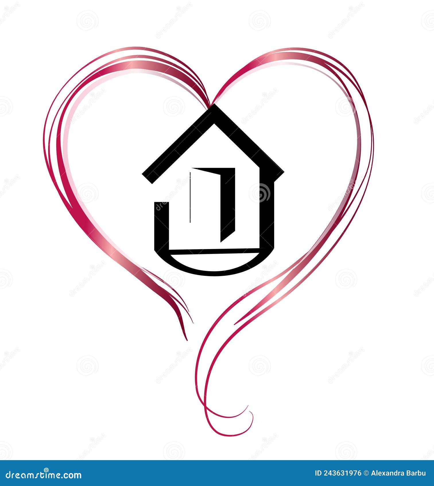 Heart House Logo stock vector. Illustration of symbol - 243631976