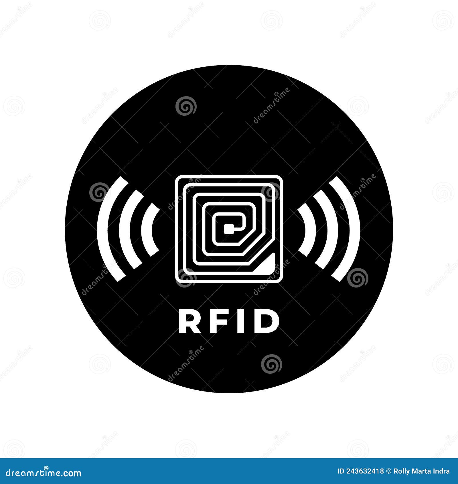 Web RFID Tag Icon. Radio Frequency Identification Symbol. Isolated on a ...