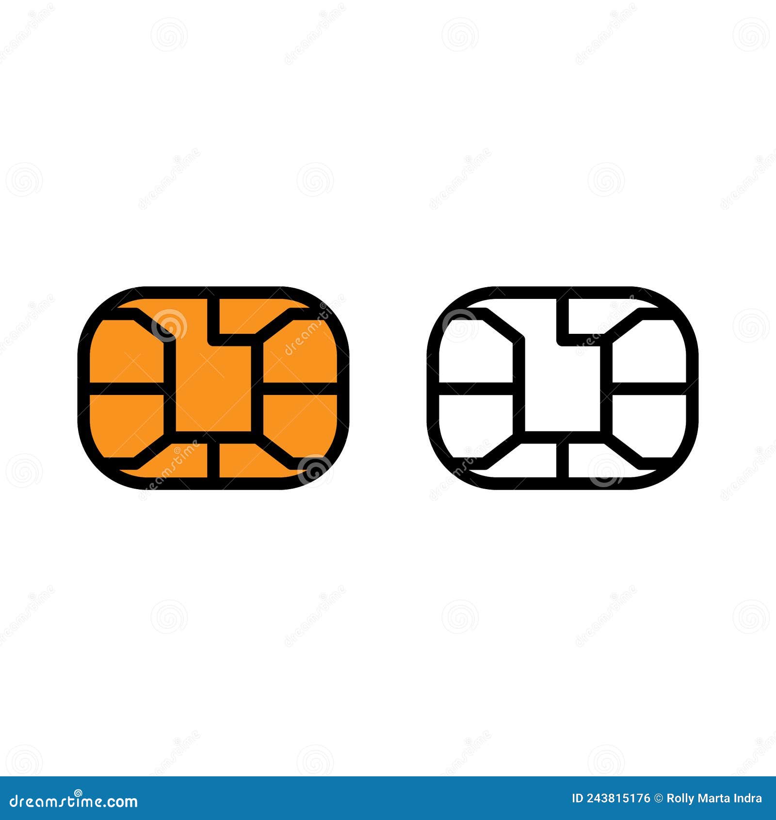 Web EMV Chip Icon for Bank Plastic Credit or Debit Charge Card. Vector ...