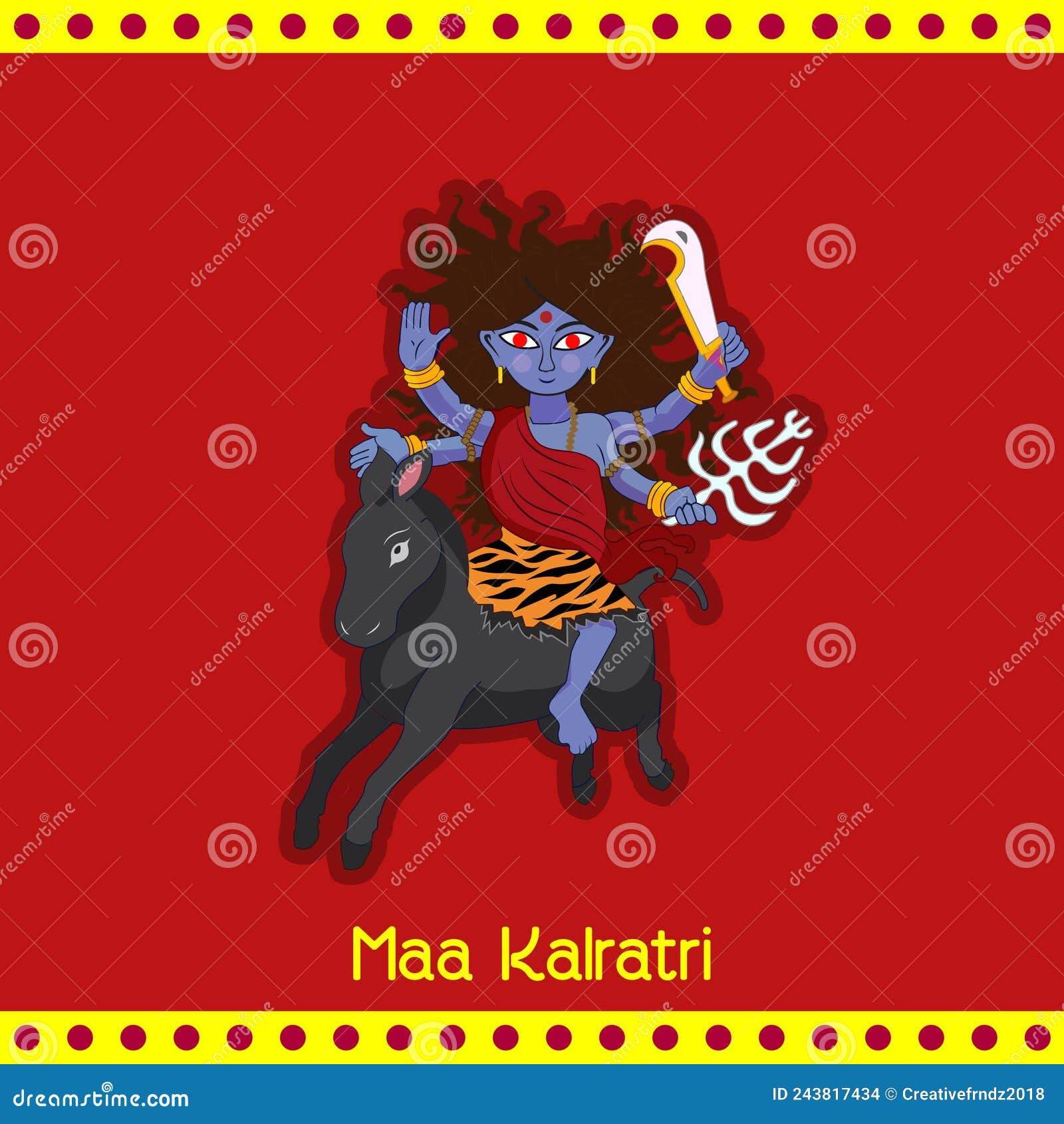 Happy Navratri - Goddess Durga - Seventh Form- Maa Kalratri Stock ...