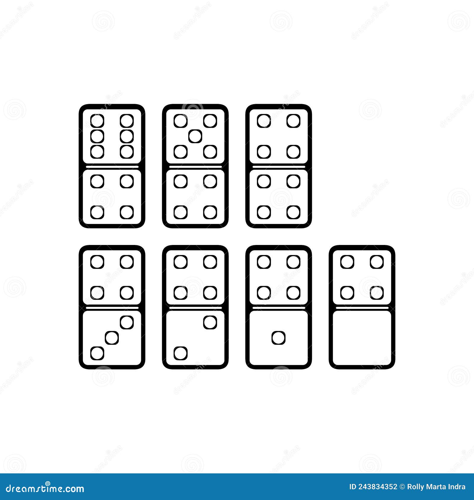 Vector Illustration of Realistic Domino Full Set Isolated on ...