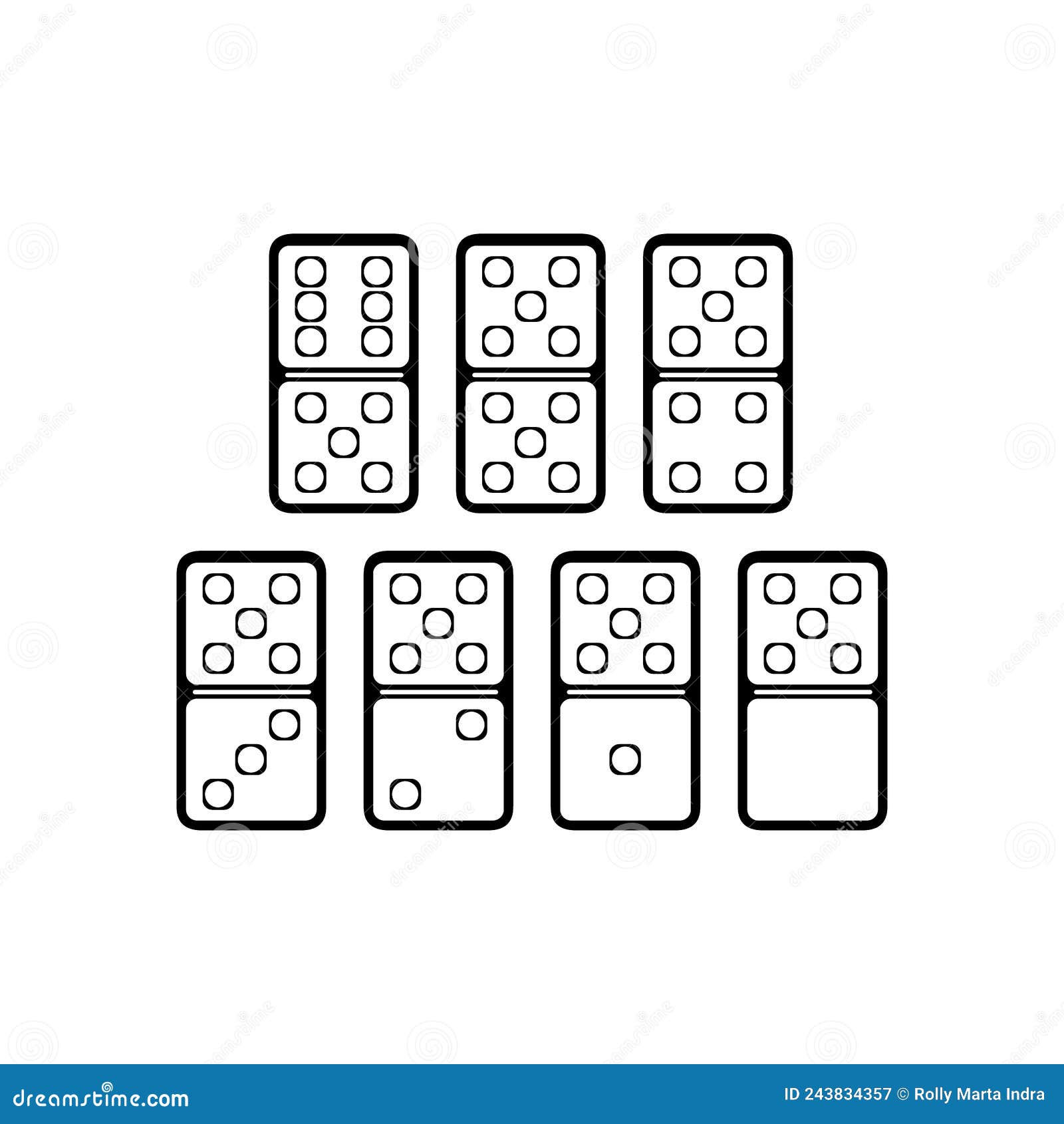 Vector Illustration Of Realistic Domino Full Set Isolated On ...