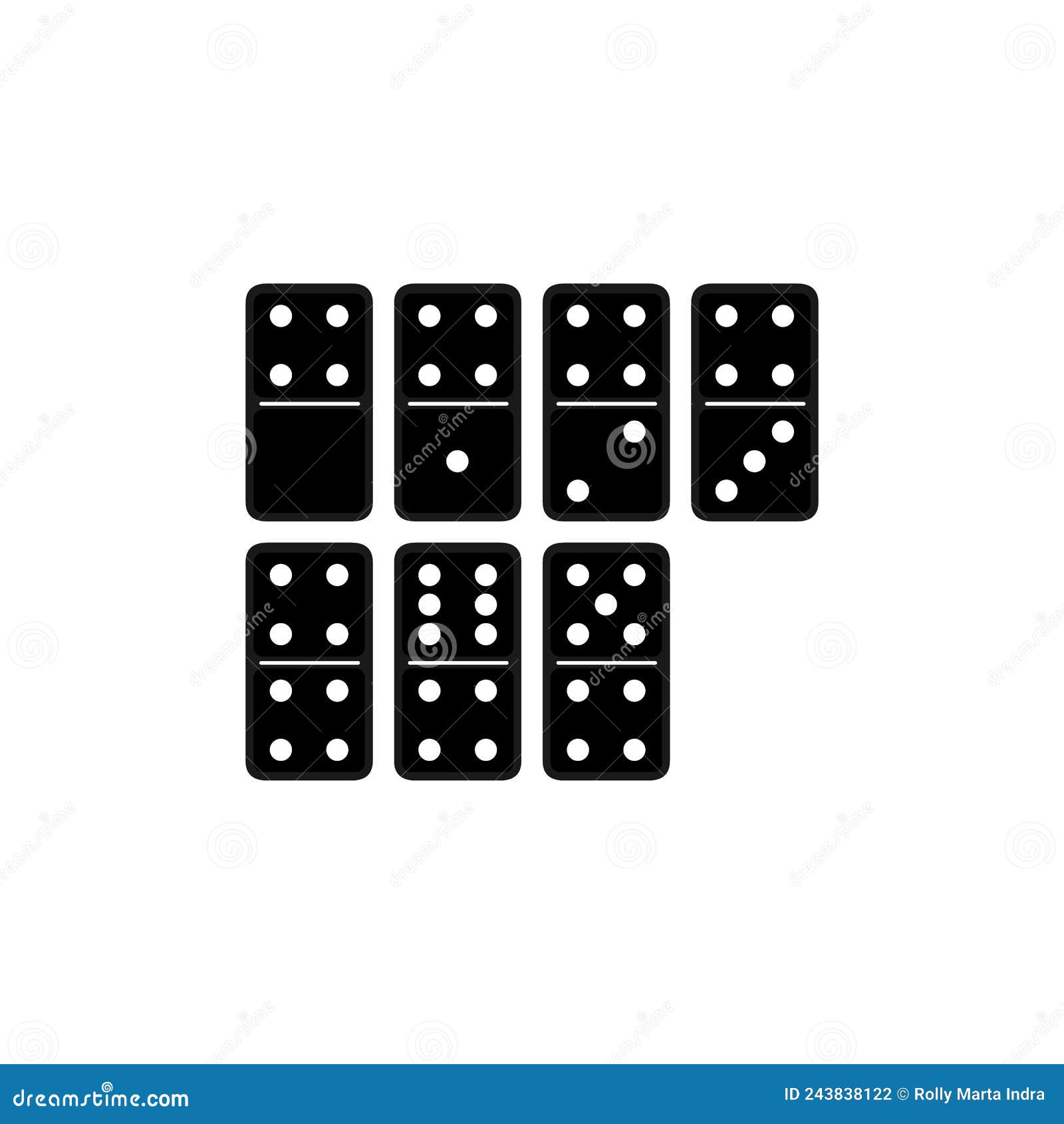 Vector Illustration of Realistic Domino Full Set Stock Vector ...