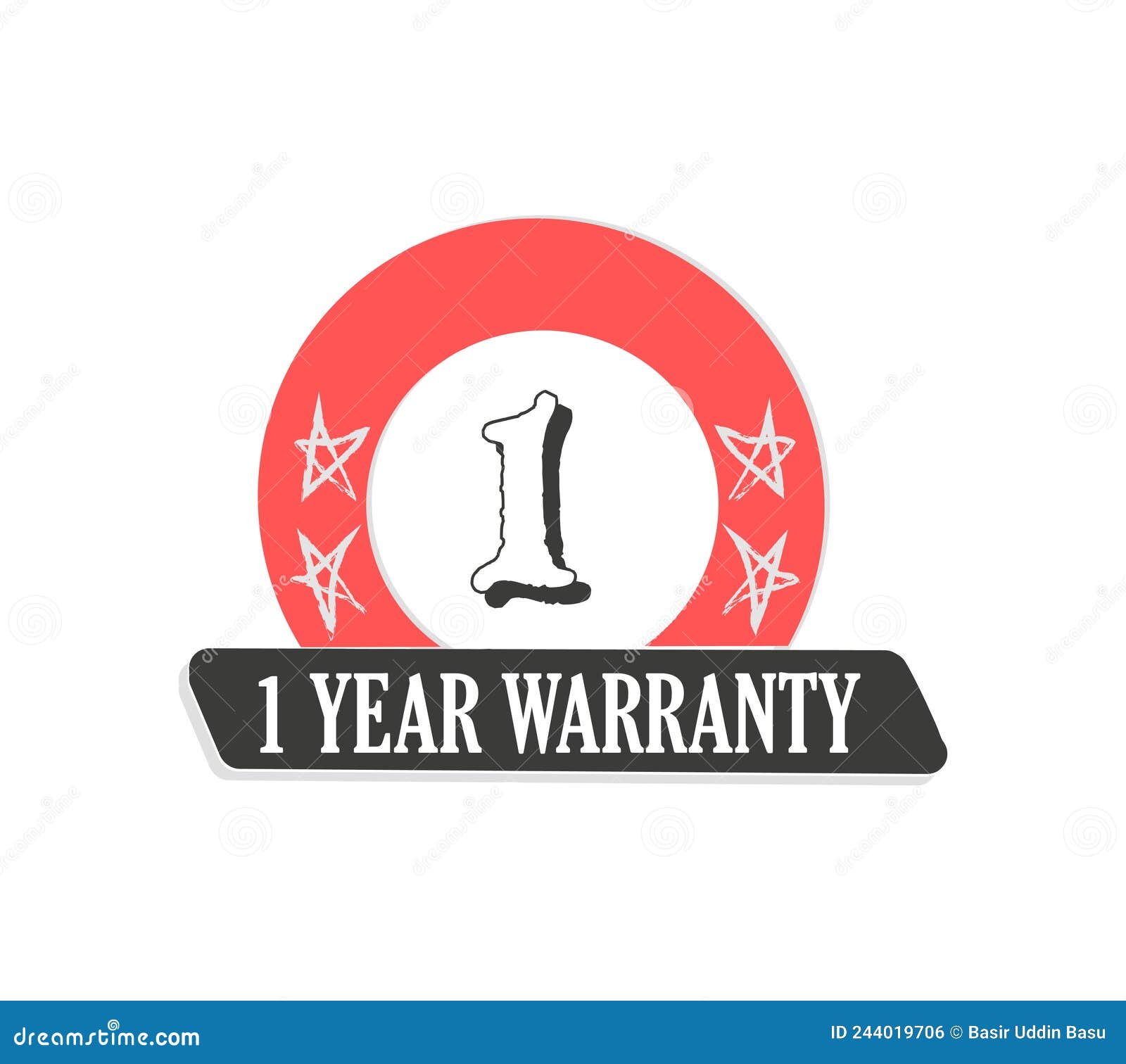 Year Warranty Redish Grey Logo Stock Illustrations – 4 Year Warranty ...