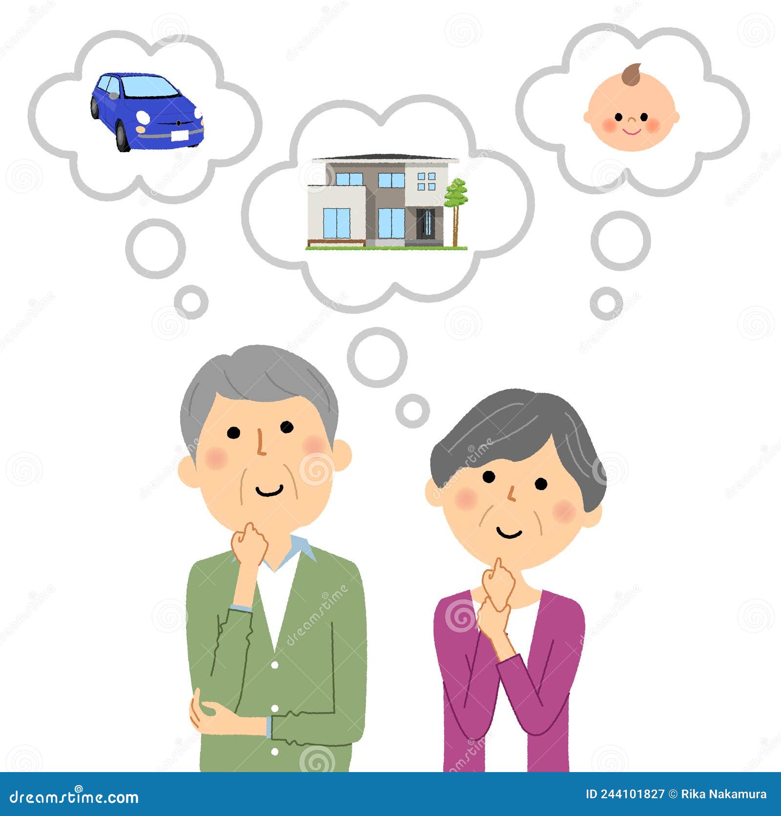 Elderly couple,Life plan stock vector. Illustration of couple - 244101827