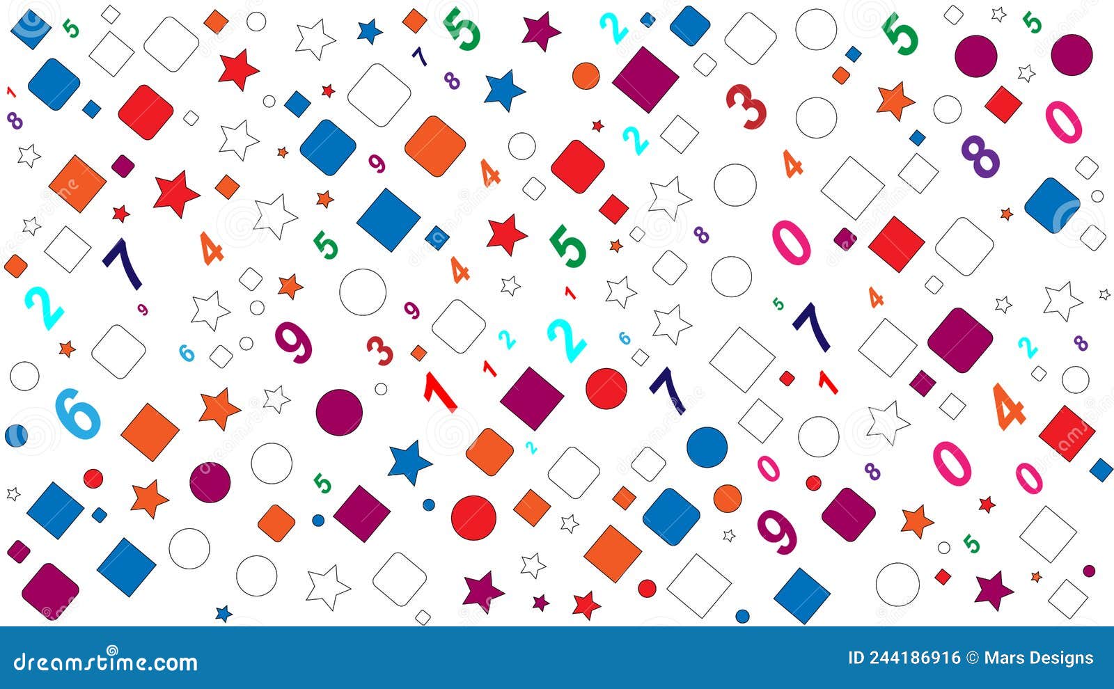 Colorful Shapes Background with Numbers Design, Wallpaper Vector ...