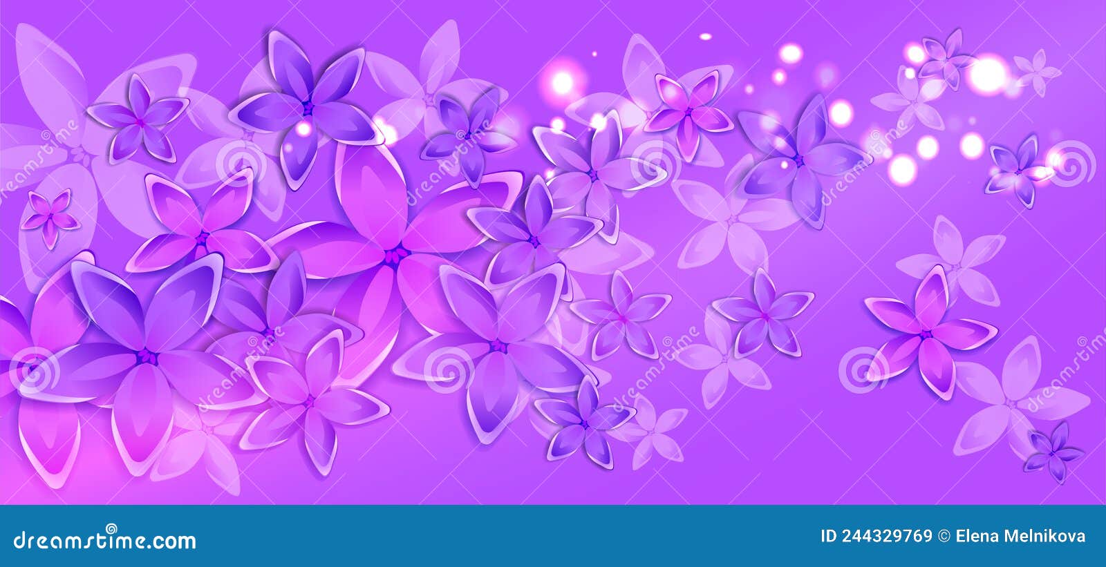 Purple Vector Background with Floral Pattern and Glitter Stock Vector ...