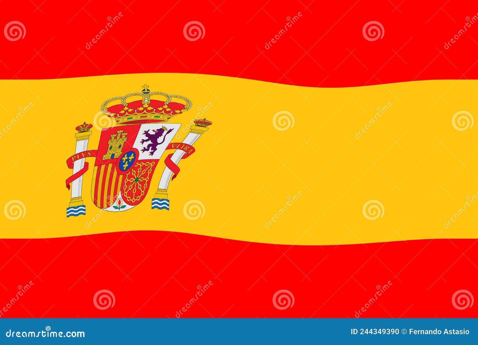Spain. Flag of Spain. Llustration of the Flag of Spain. Horizontal ...