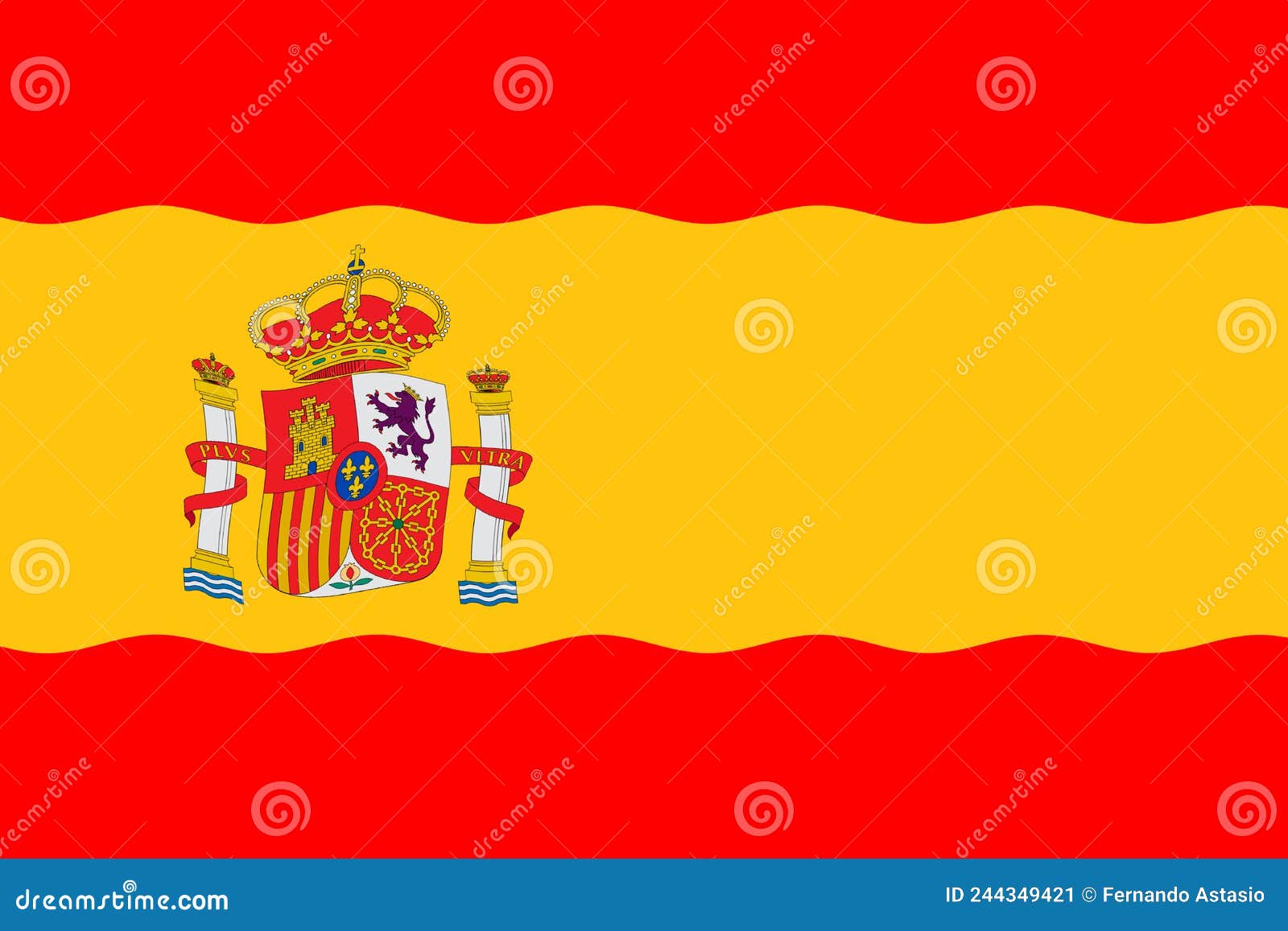 Spain. Flag of Spain. Llustration of the Flag of Spain. Horizontal ...
