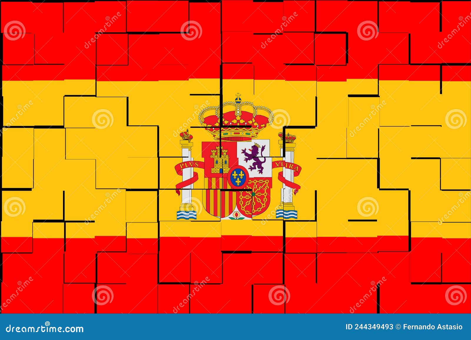 Spain. Flag of Spain. Llustration of the Flag of Spain. Horizontal ...