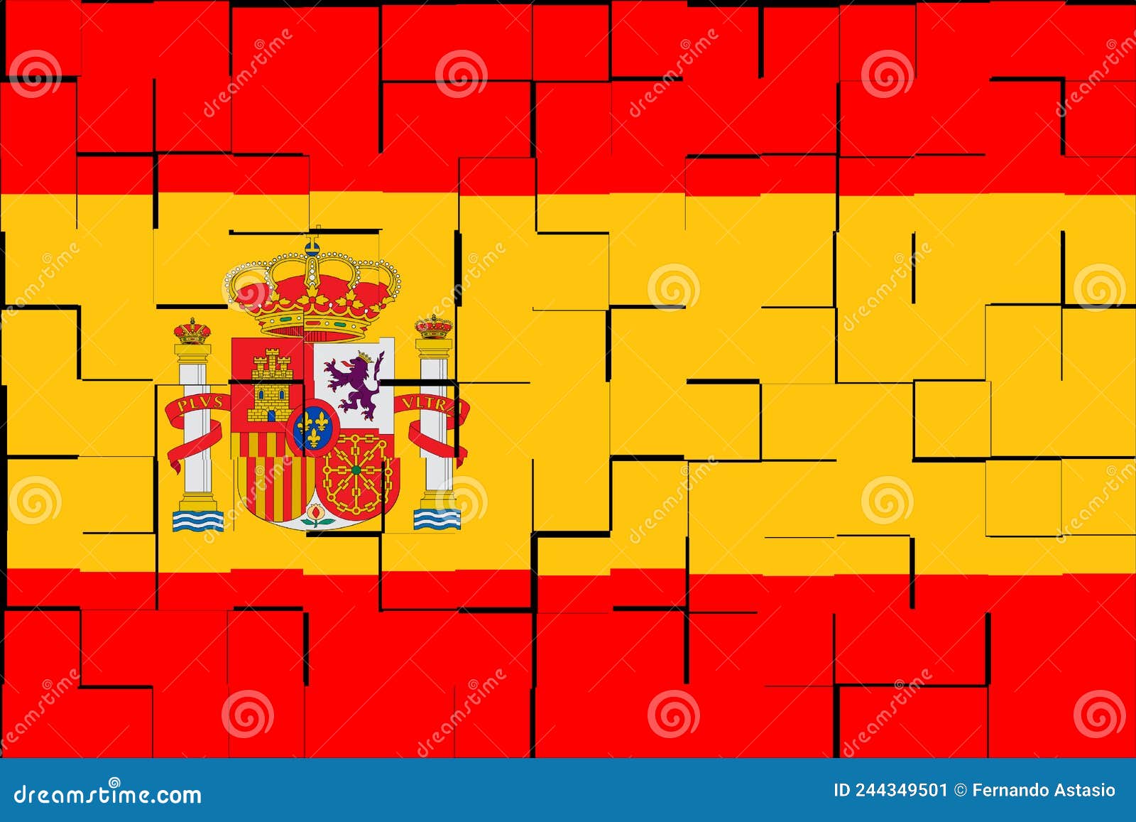 Spain. Flag of Spain. Llustration of the Flag of Spain. Horizontal ...