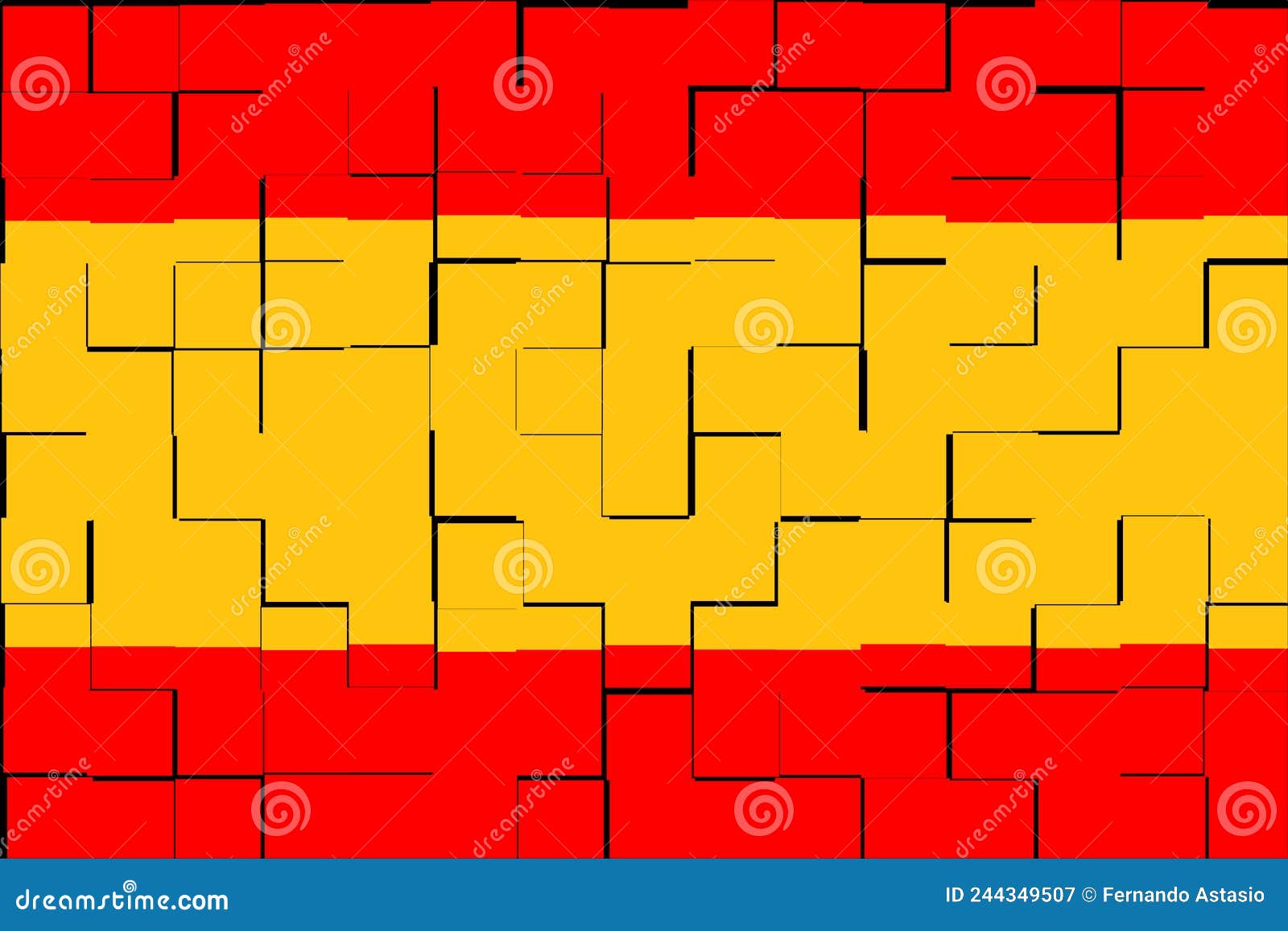 Spain. Flag of Spain. Llustration of the Flag of Spain. Horizontal ...